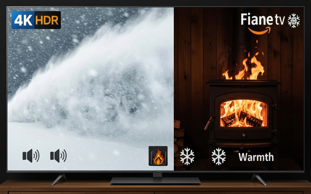 Blizzard Wind vs. Crackling Stove – Winter Comfort | 4K Fire TV ...