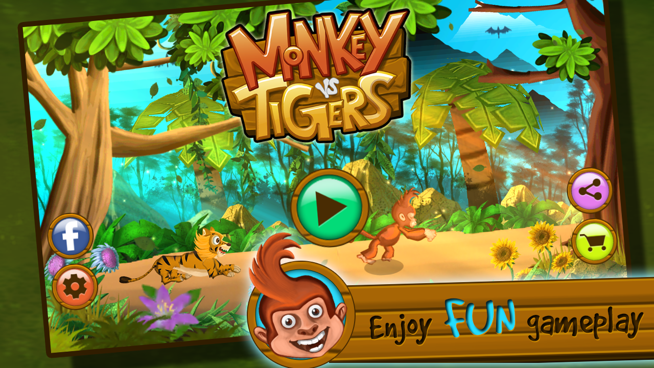 Monkey Playing With Tigers