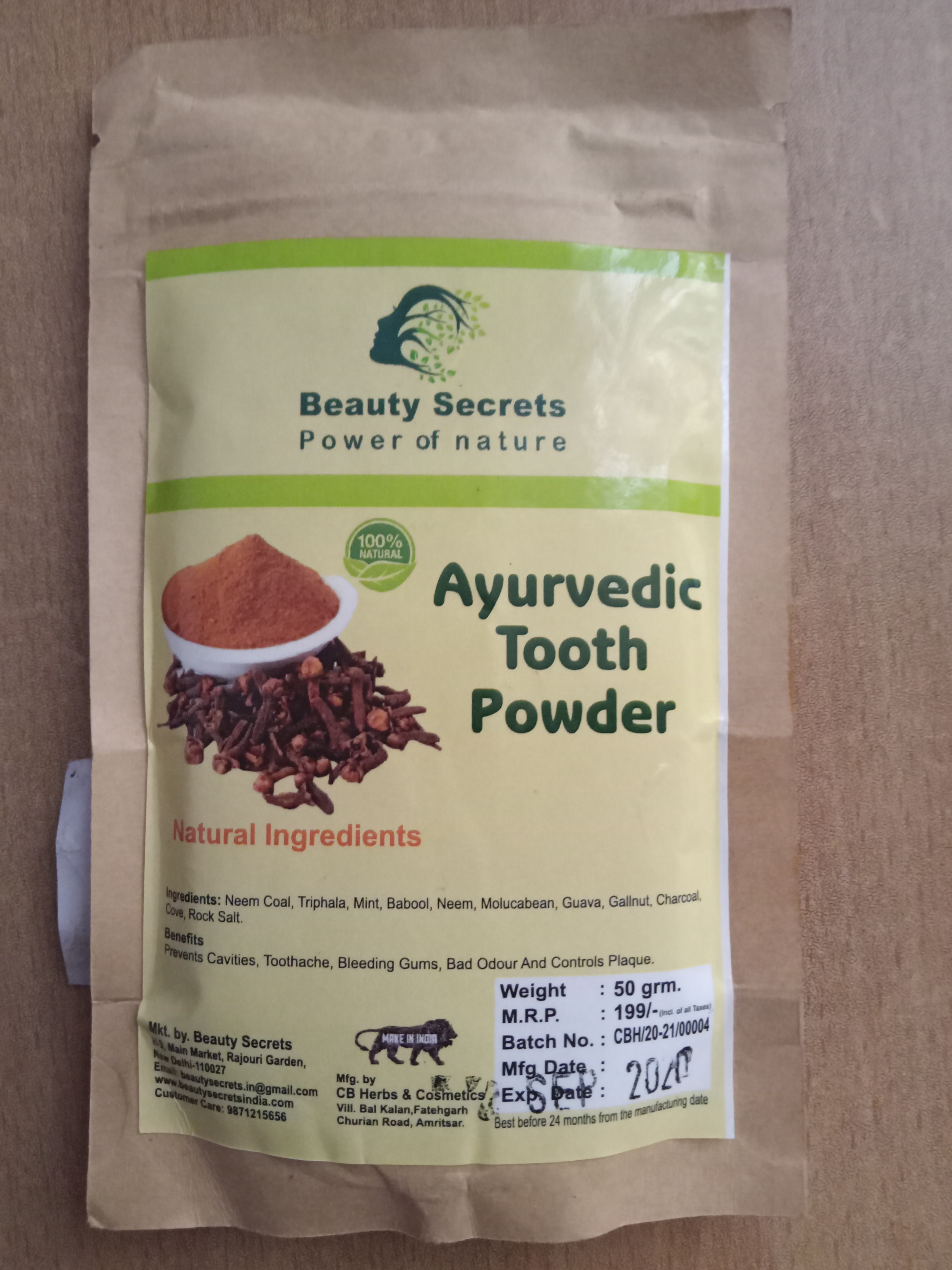 Buy Beauty Secrets Ayurvedic Tooth Powder For Complete Oral Care ...