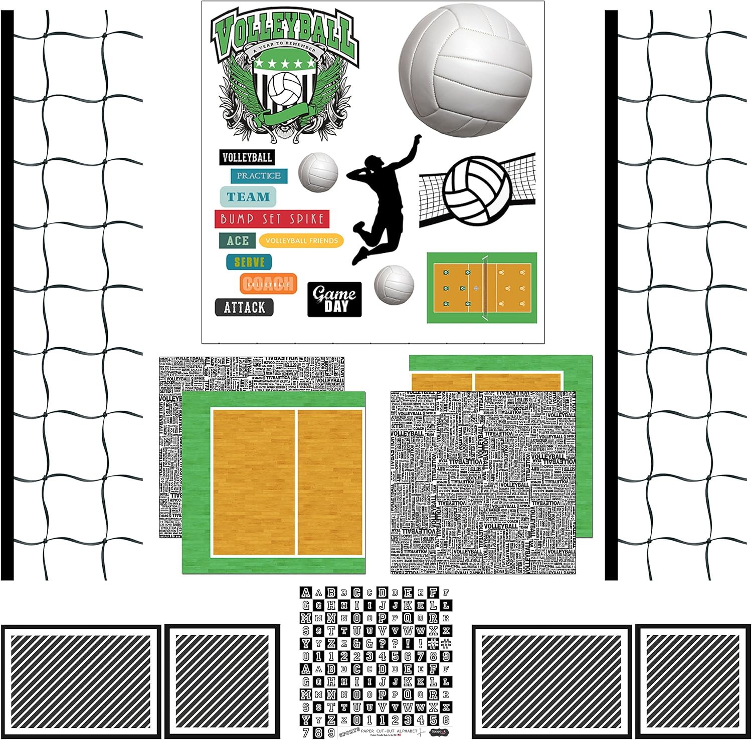Amazon.com: Scrapbook Customs Themed Paper Scrapbook Kit, Volleyball ...