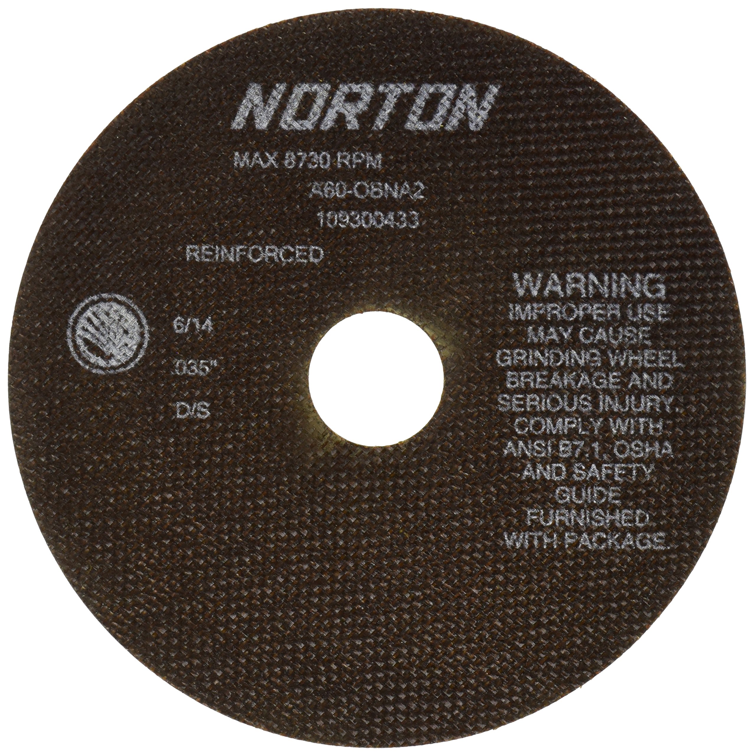Norton Toolroom Reinforced Abrasive Cut-Off Wheel, Type 01 Flat ...