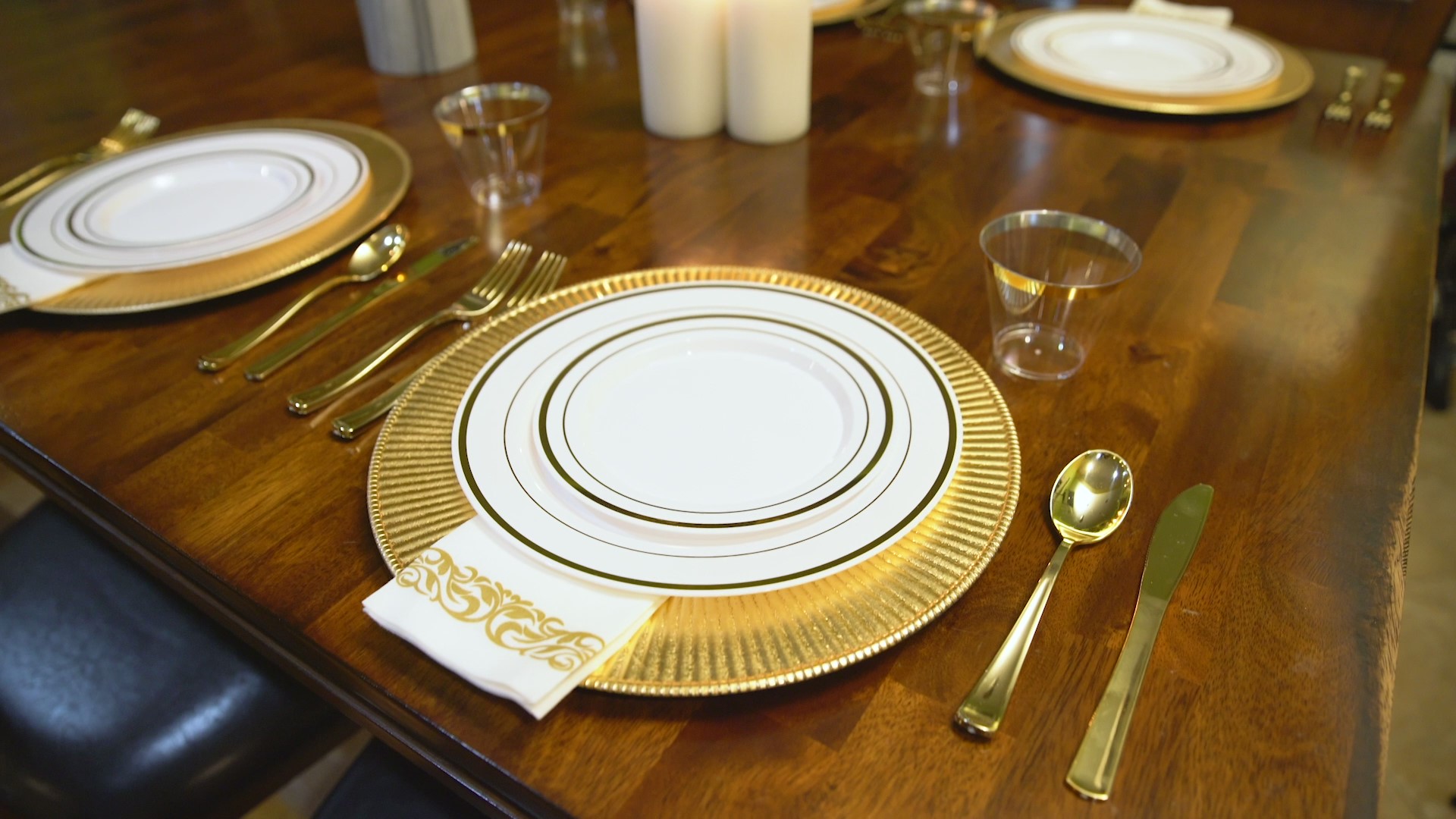 Watch Set Your Table with Stock Your Home Elegant, Gold Rim Dinnerware ...