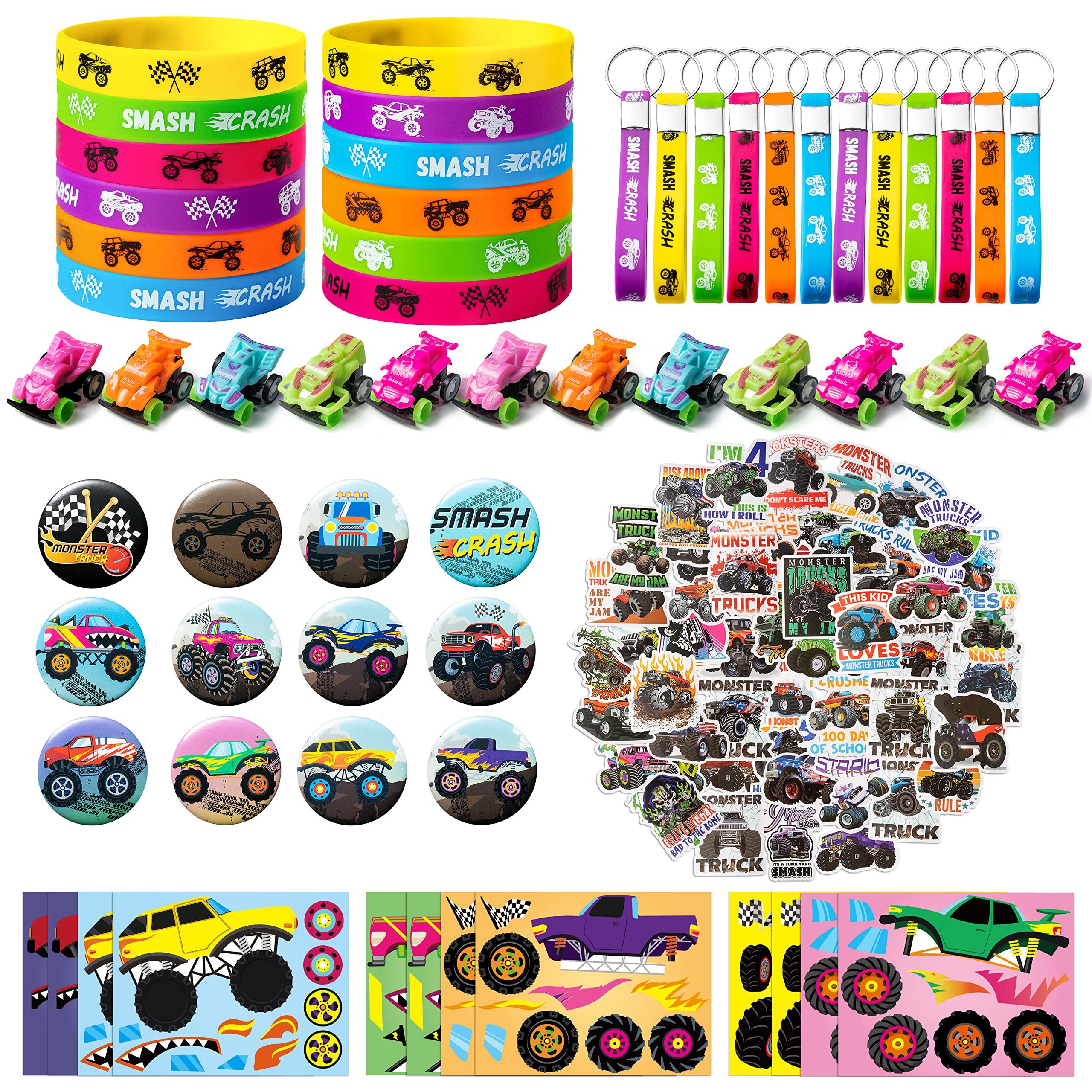 Buy ANGOLIO 110PCS Monster Truck Party Supplies Kit All-in-One Pack ...