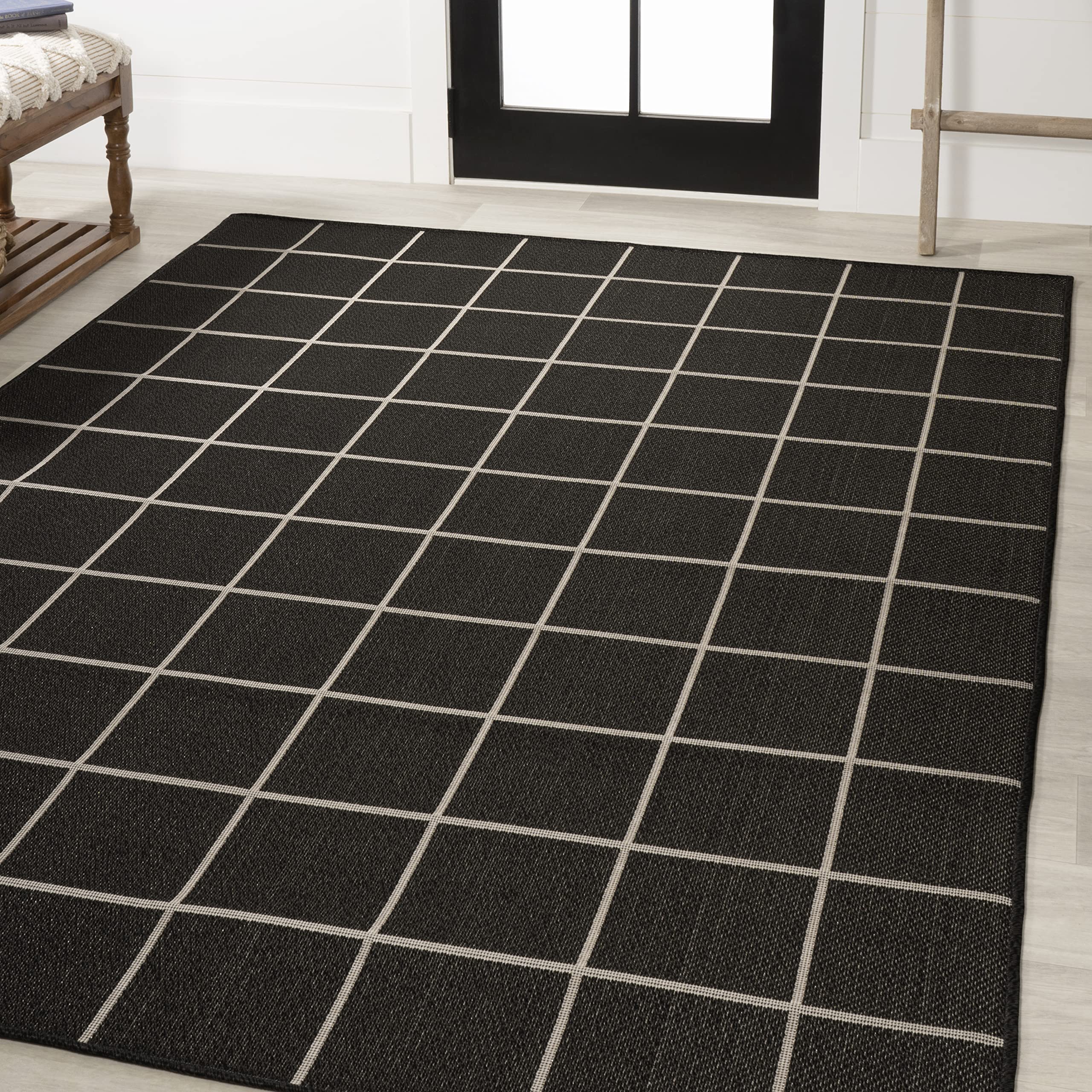 JONATHAN Y SMB200B-8 Grid Modern Squares Indoor Outdoor Modern ...