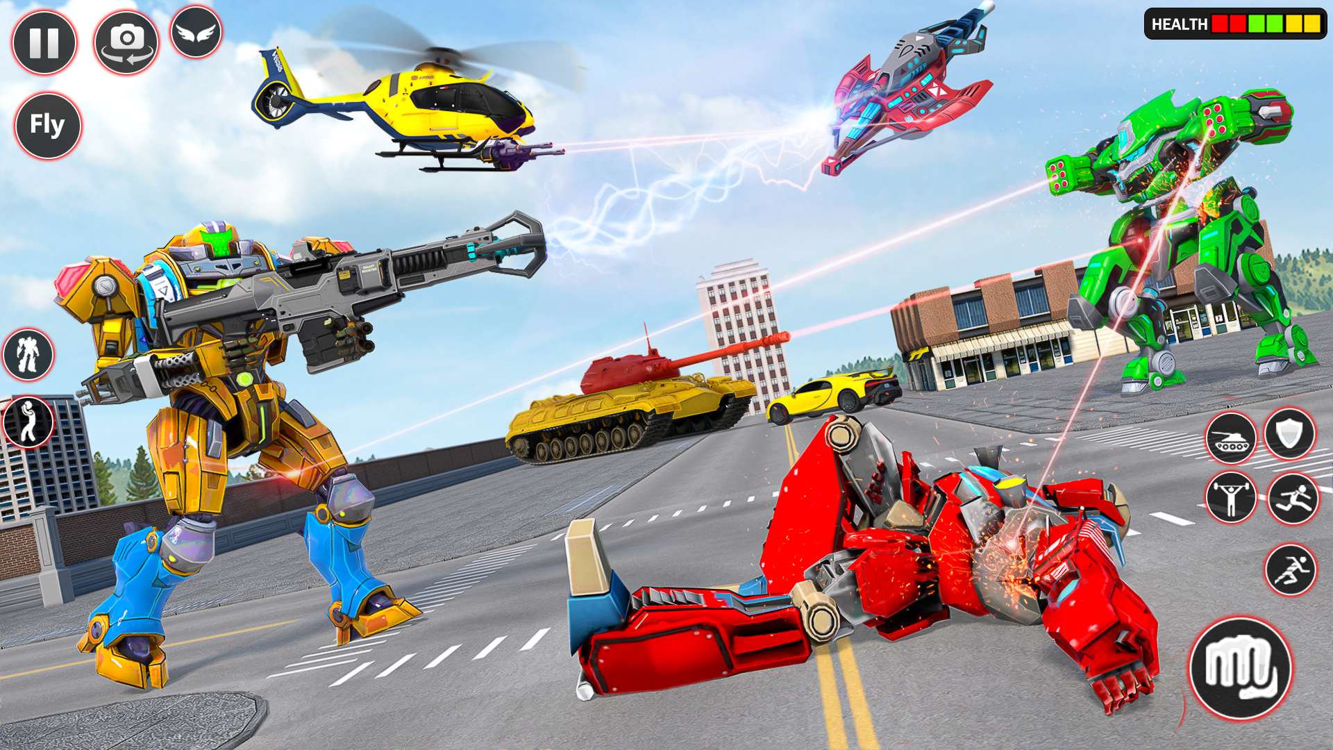 Rescue Robot Truck Game - Flying Fire Truck Transform Robot Games - Rescue Firefighter Truck ...