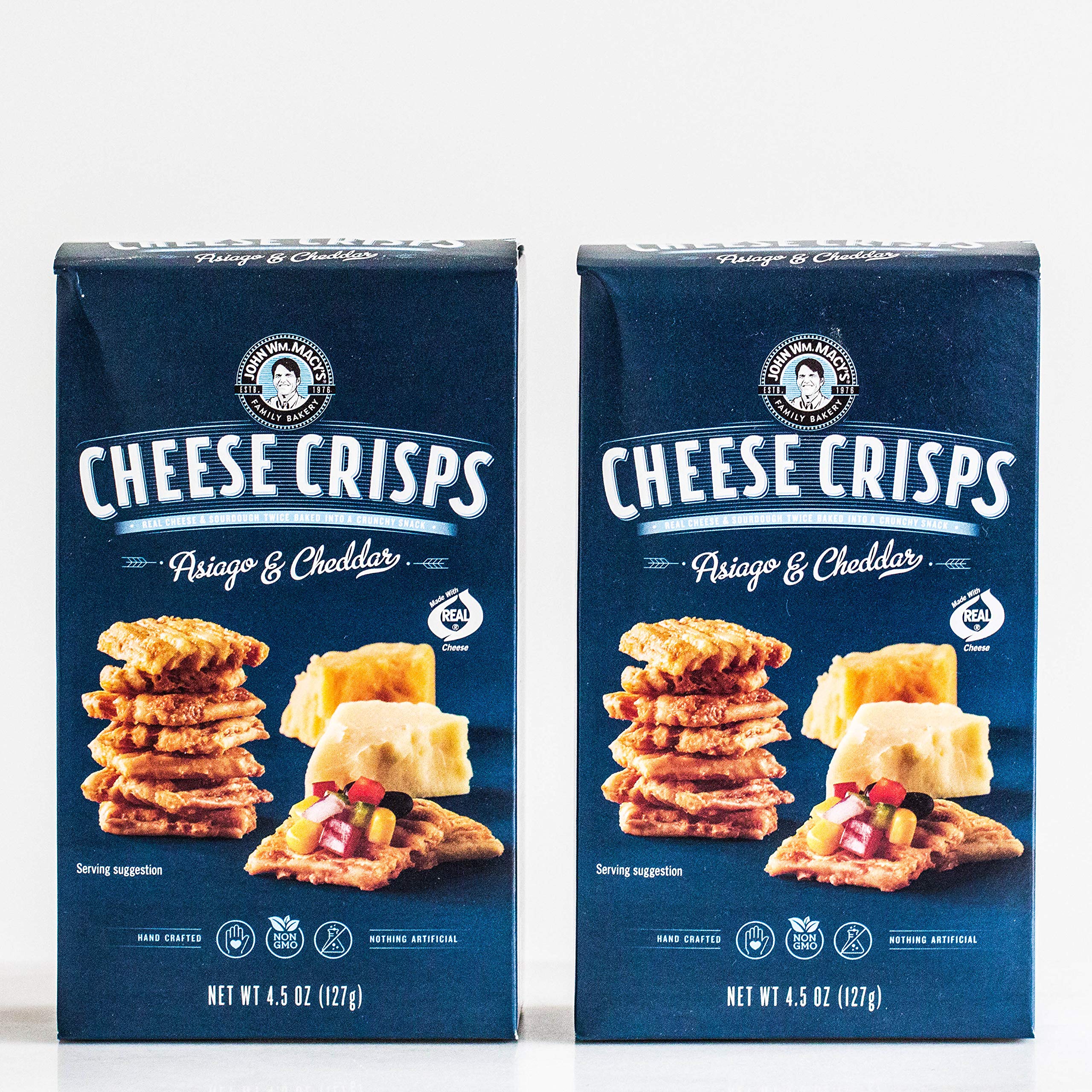 Amazon.com: John Wm Macy's Cheese Crisps - Asiago & Cheddar Cheese ...