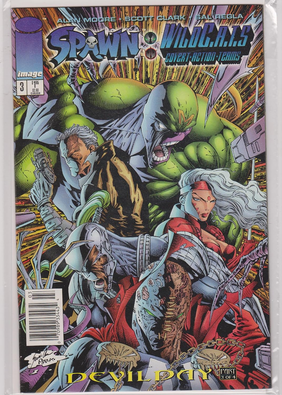 Amazon.com: Spawn/Wildcats #3: Alan Moore & Scott Clark Devil Day Part 3of4: Books