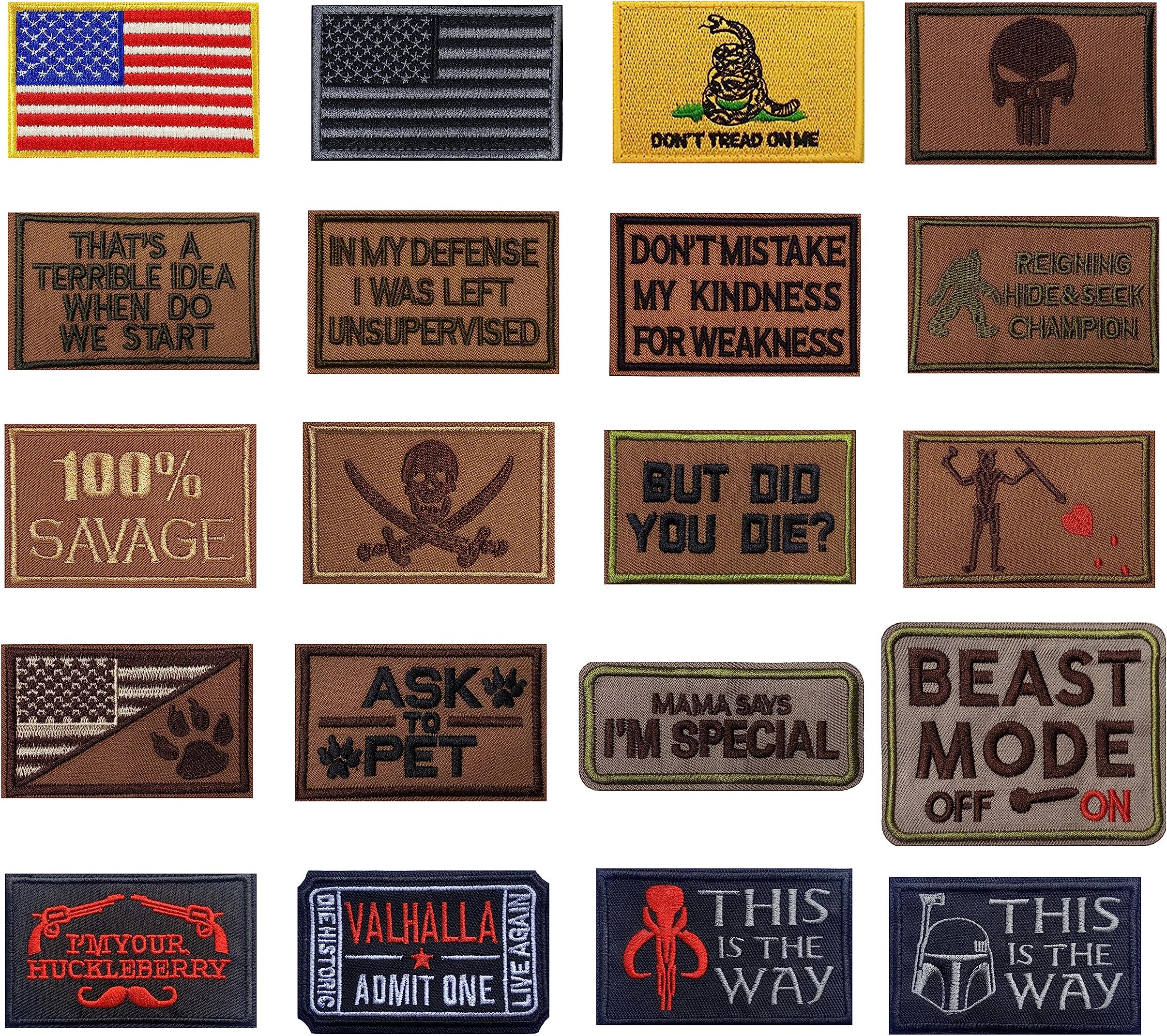 Amazon.com: YLY Tactical Morale Embroidered Patch - 20pcs Military ...