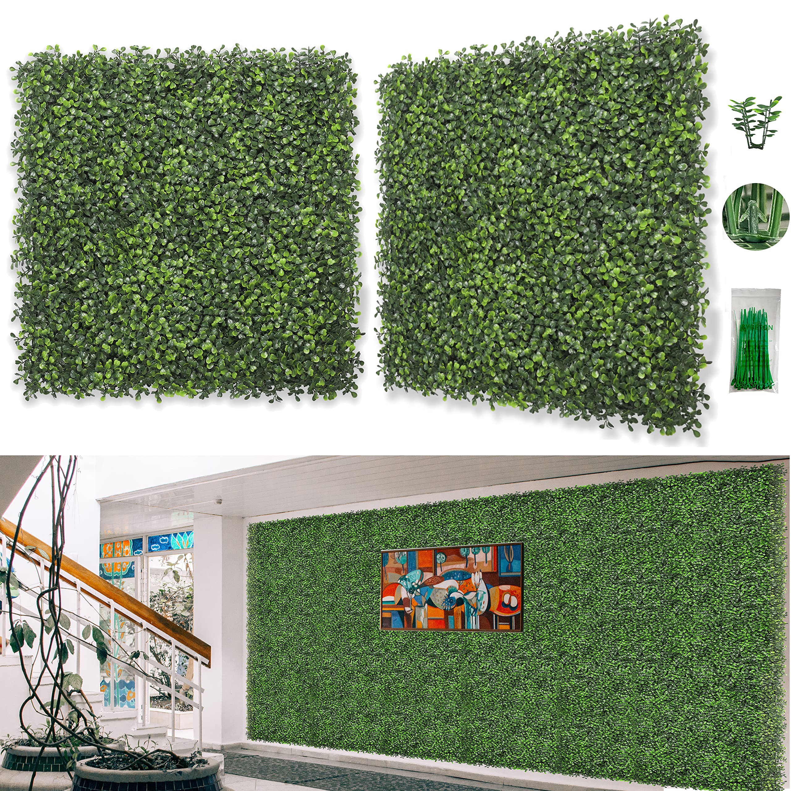 Amazon.com : Bybeton Artificial Boxwood Grass Wall Panels,6 Pack 20"x ...