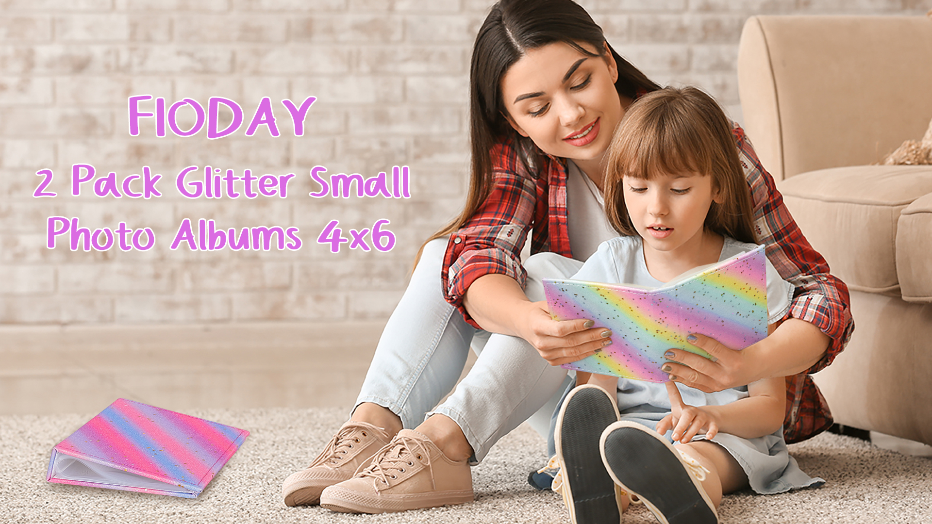 Watch 2 Pack Small Photo Albums 4x6, Kids Glitter Mimi Photo Book on ...