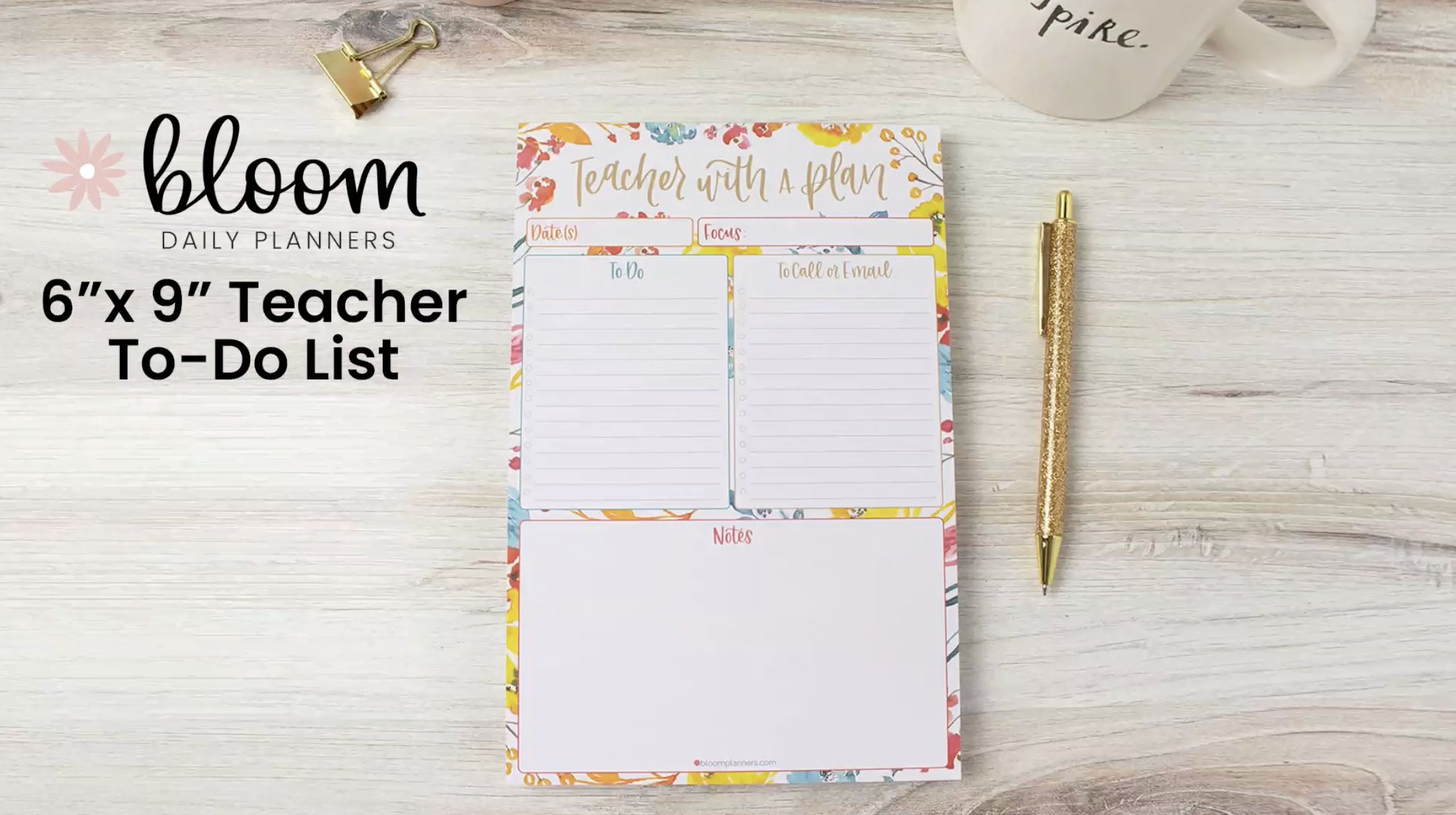 Daily Weekly Planner Teacher To-Do List Planning Pad - 80 Sheet 6x9 ...