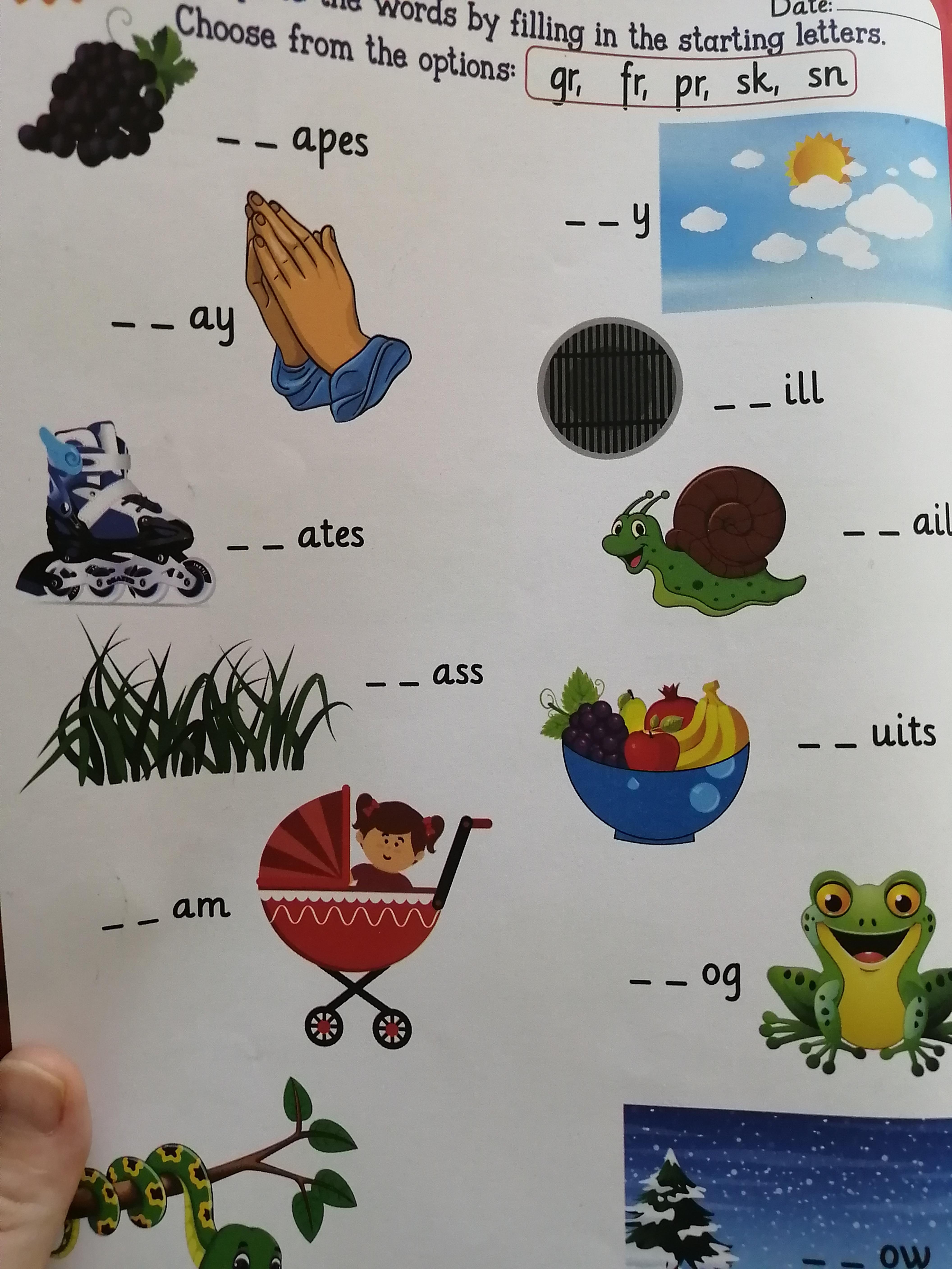 UKG English Vocabulary and Spellings Worksheets - Answers Provided ...