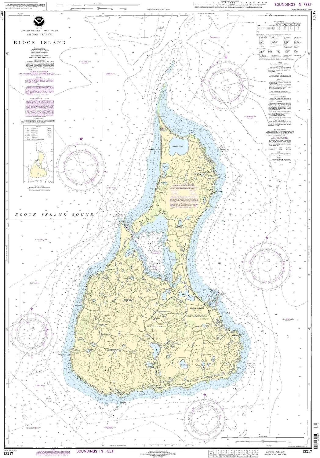 Amazon.com : NOAA 13217 Block Island : Fishing Charts And Maps : Sports ...