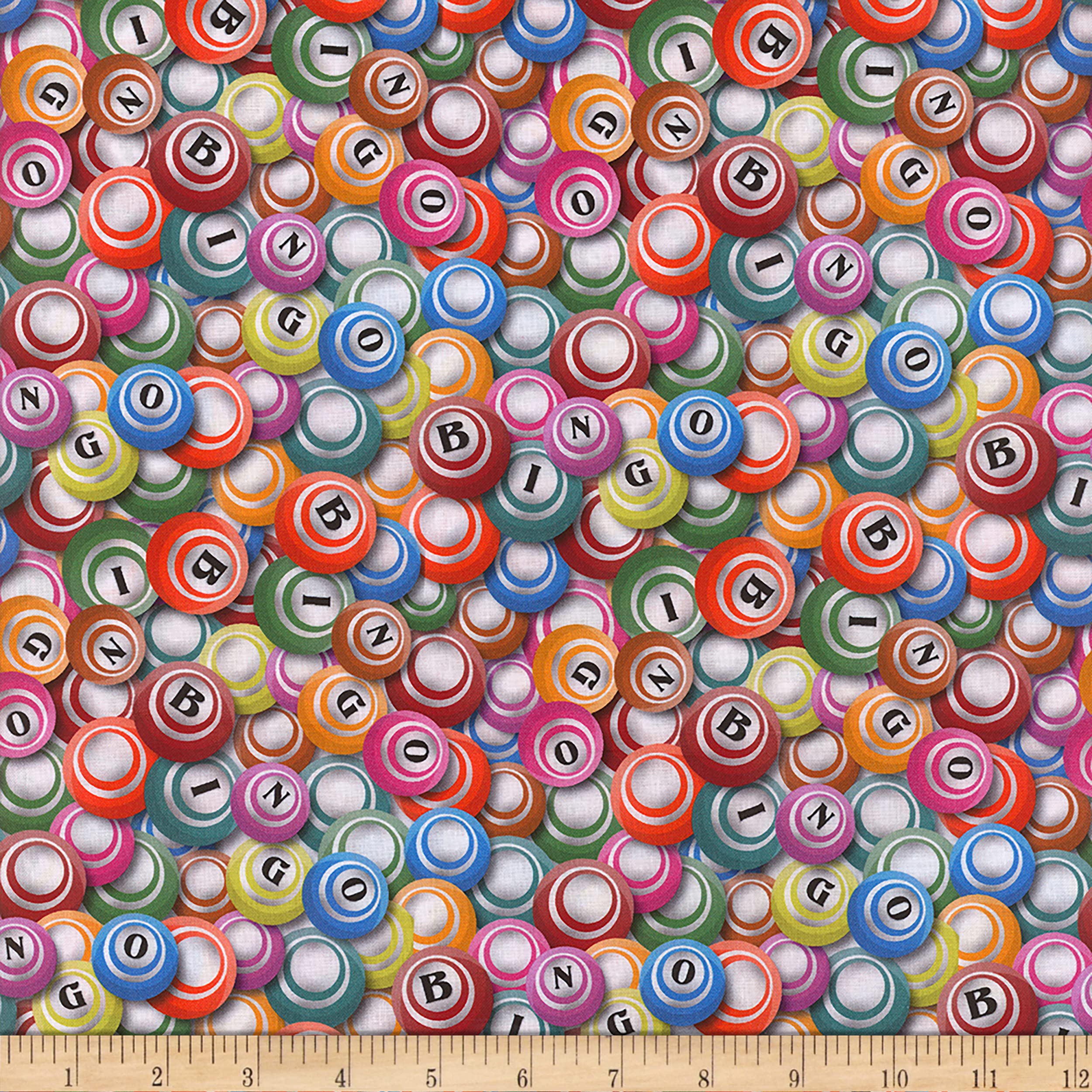Amazon.com: Mook Fabrics Bingo Balls Multi, Fabric by The Yard : Arts ...