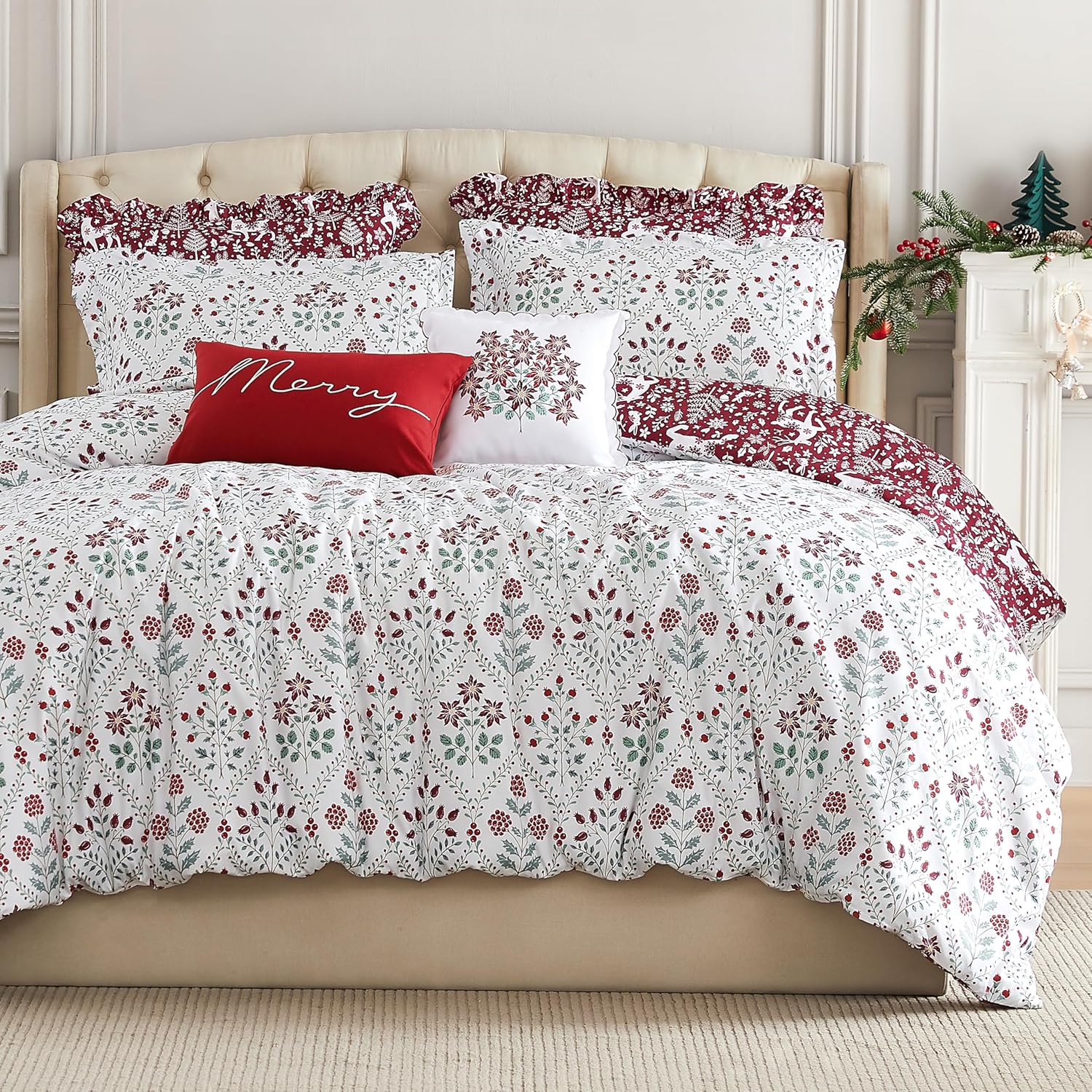 Amazon.com: Southshore Fine Living, Inc. 7-Pc Full/Queen Size Christmas ...