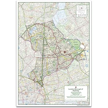 London Borough of Hackney Map - Size 84.1 x 118.9 cm: Amazon.co.uk ...
