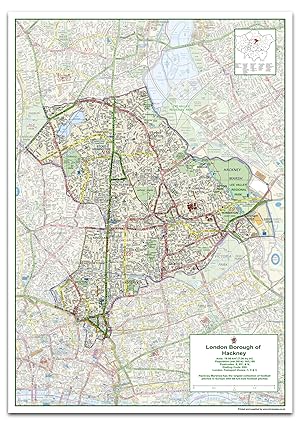 London Borough Map - Hackney - Size A0-84.1 x 118.9cm - Paper Laminated ...