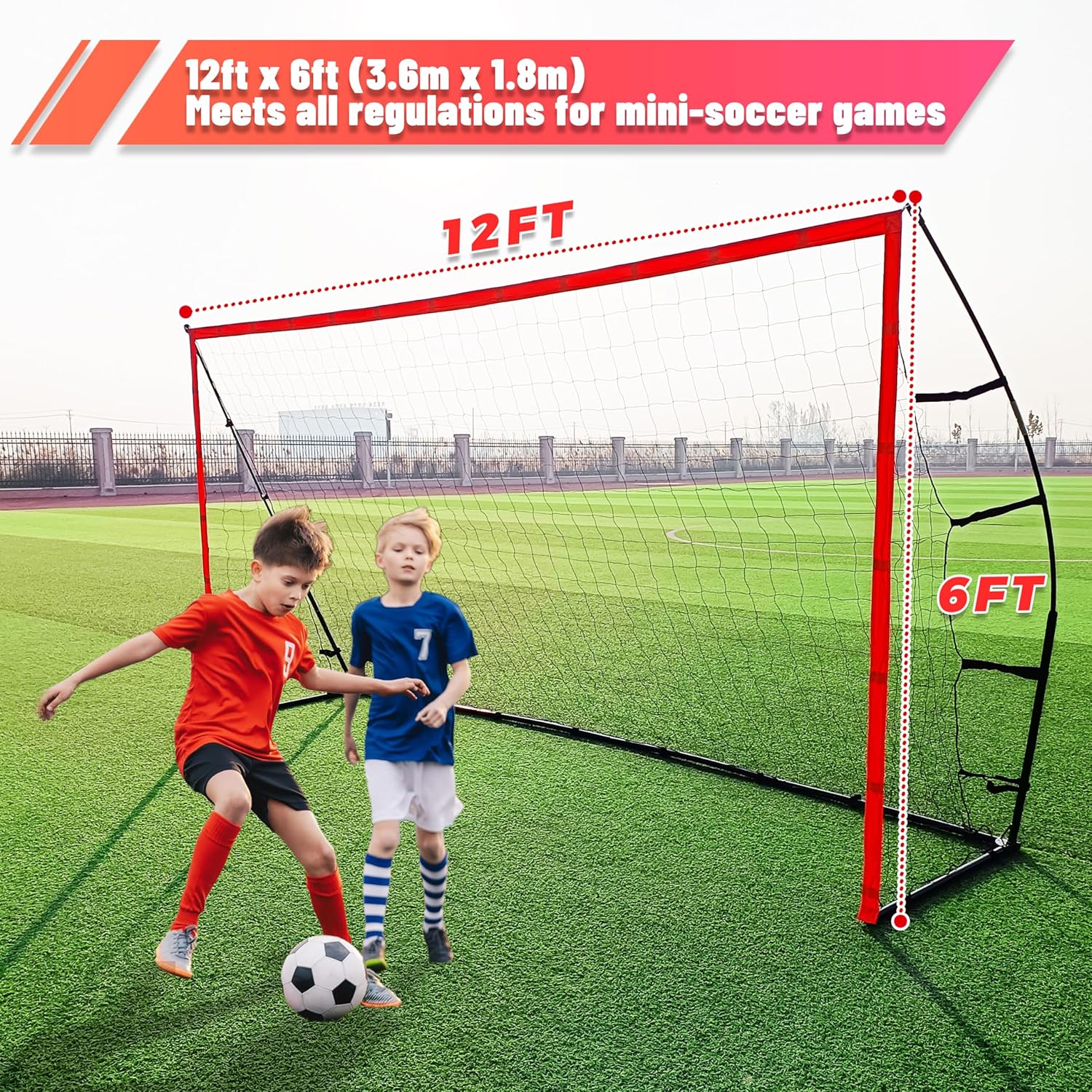 PreGymnastic Soccer Goals 12X6 FT Portable Soccer Nets-Youth &Adult ...