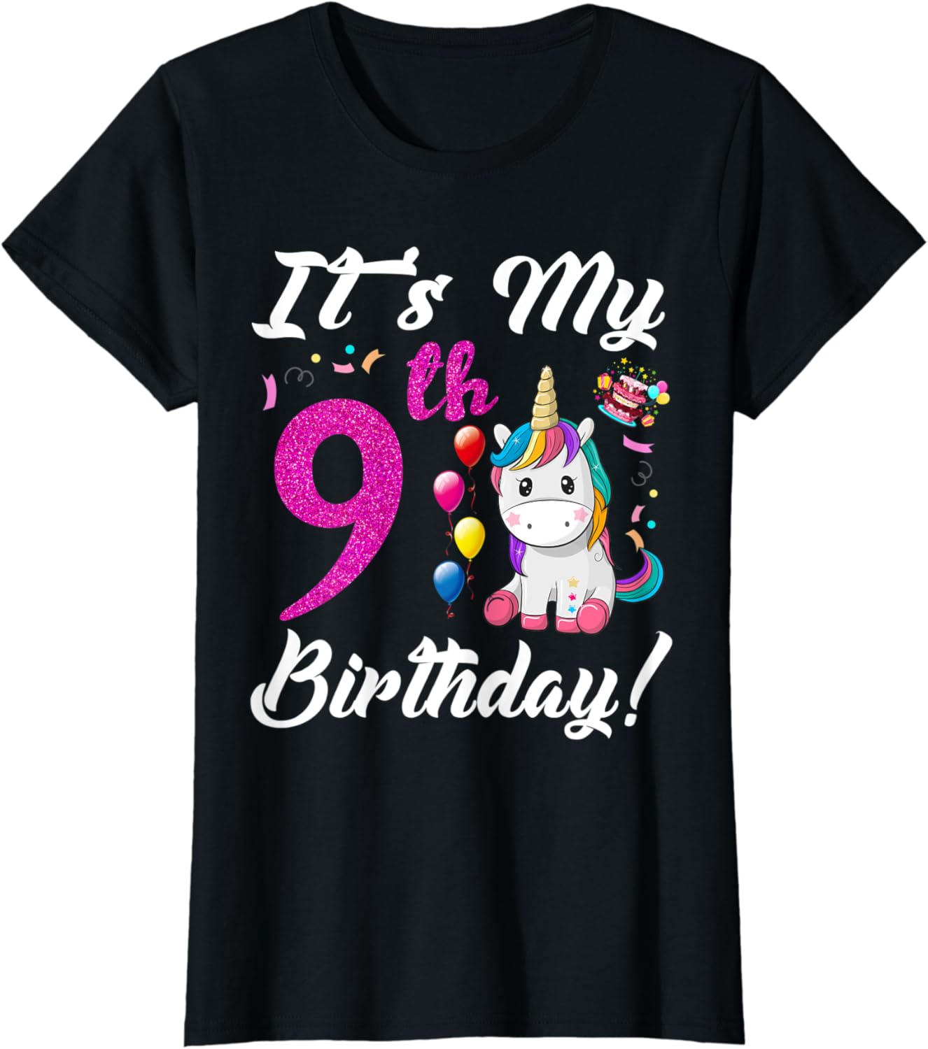 Amazon.com: Kids It's My 9th Birthday Unicorn 9 Year Old Girls T-Shirt : Clothing, Shoes & Jewelry