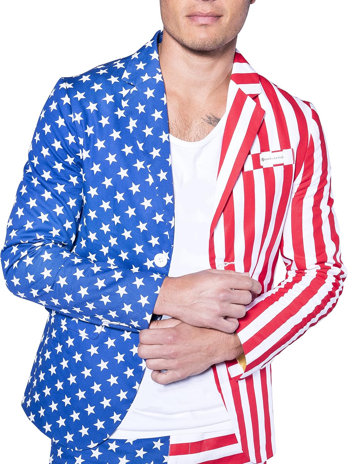 American Flag Blazer - Patriotic USA Sport Coat, RedWhiteBlue, Small ...