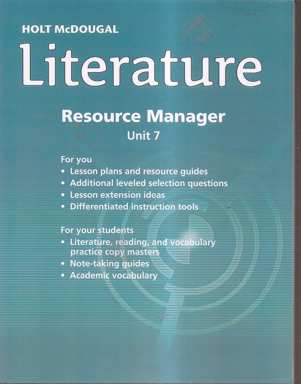 Holt-McDougal Literature Resource Manager Unit 7 Grade 10: Holt ...