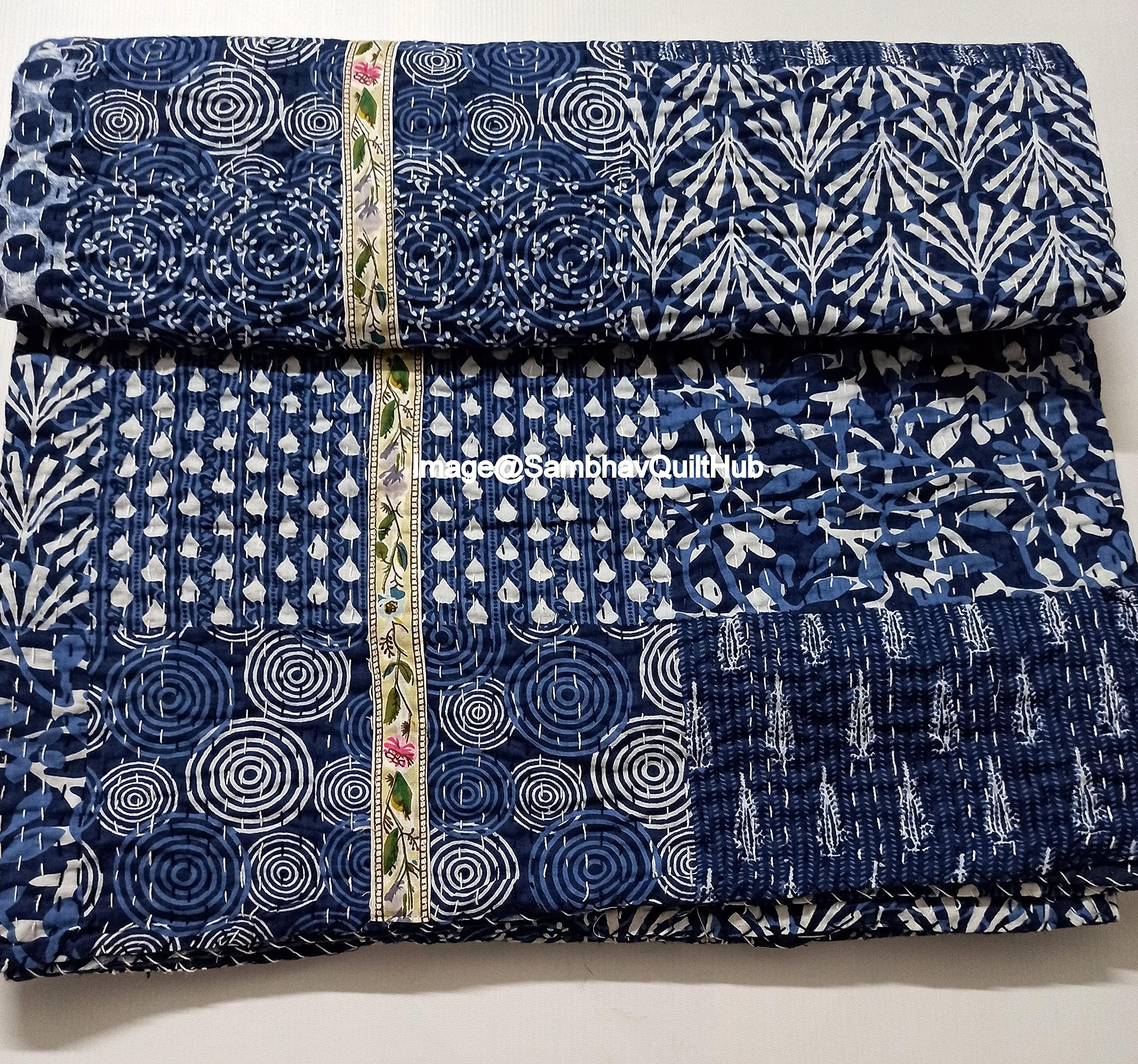 Amazon.com: King Size Kantha Indian Quilt Decorative Throw Handmade ...