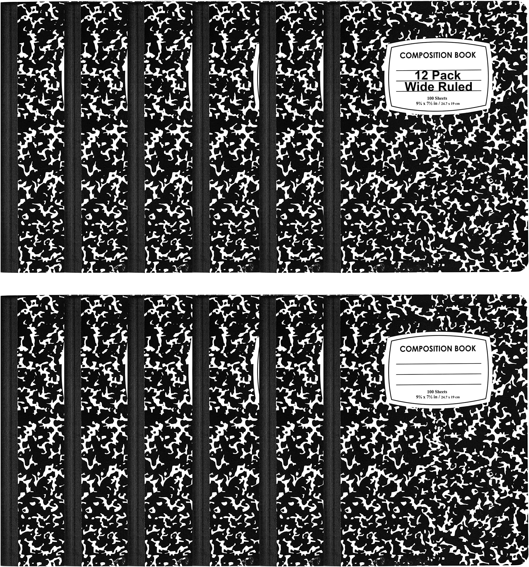 Amazon.com: Jot 100-Sheet Classic Black & White Composition Notebooks ...