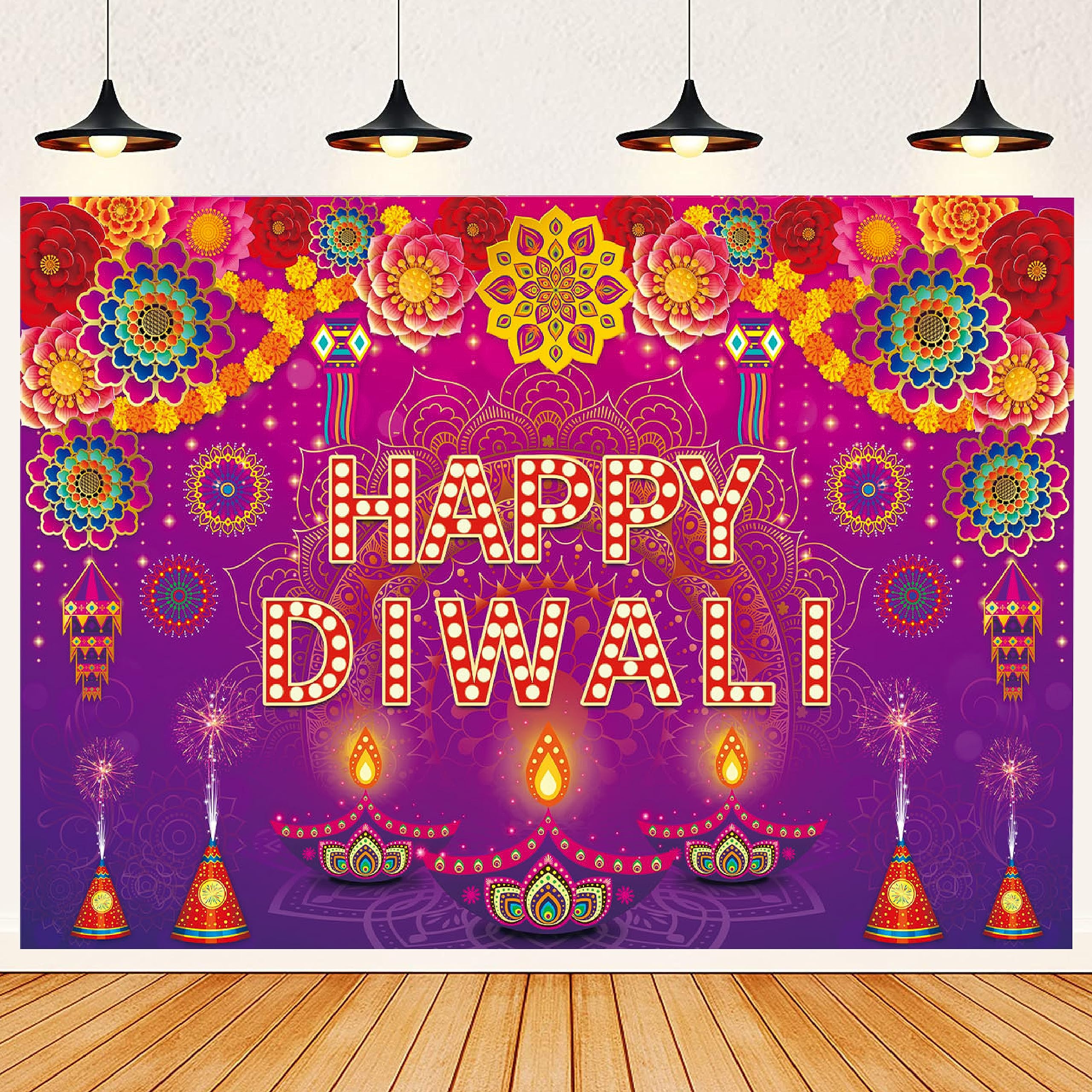 Diwali Backdrop Rangoli Stencils For Diwali 7 X 5ft Diwali | Desertcart ...