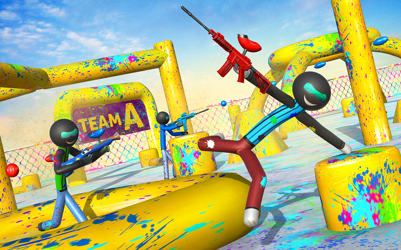 FPS Stickman Paintball Shooting Games: Paint Shooting Arena Battle Zone ...