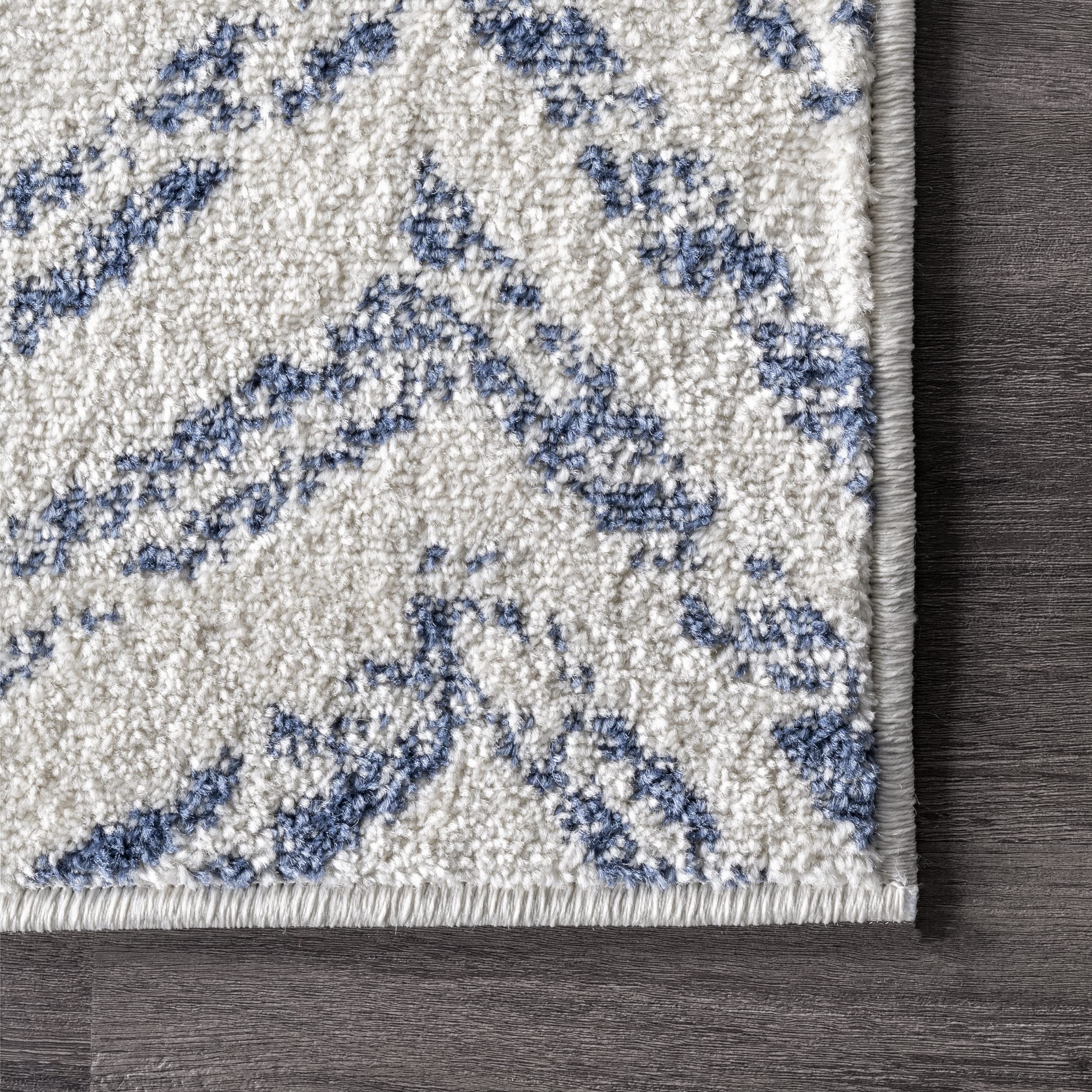 nuLOOM Rosanne Geometric Runner Rug, 2' 6" x 12', Blue