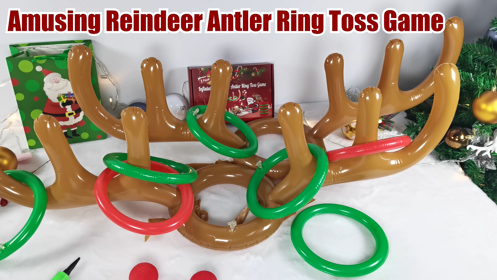 Watch 2-4 Players Inflatable Reindeer Antler Ring Toss Game on Amazon Live