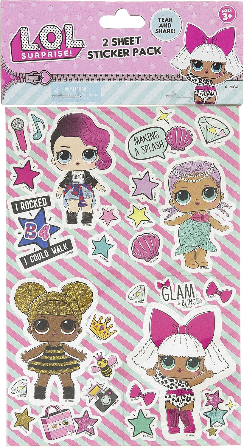 Amazon.com: L.O.L SURPRISE Lol2009 2 Sheets Of Stickers, Pink : Toys ...