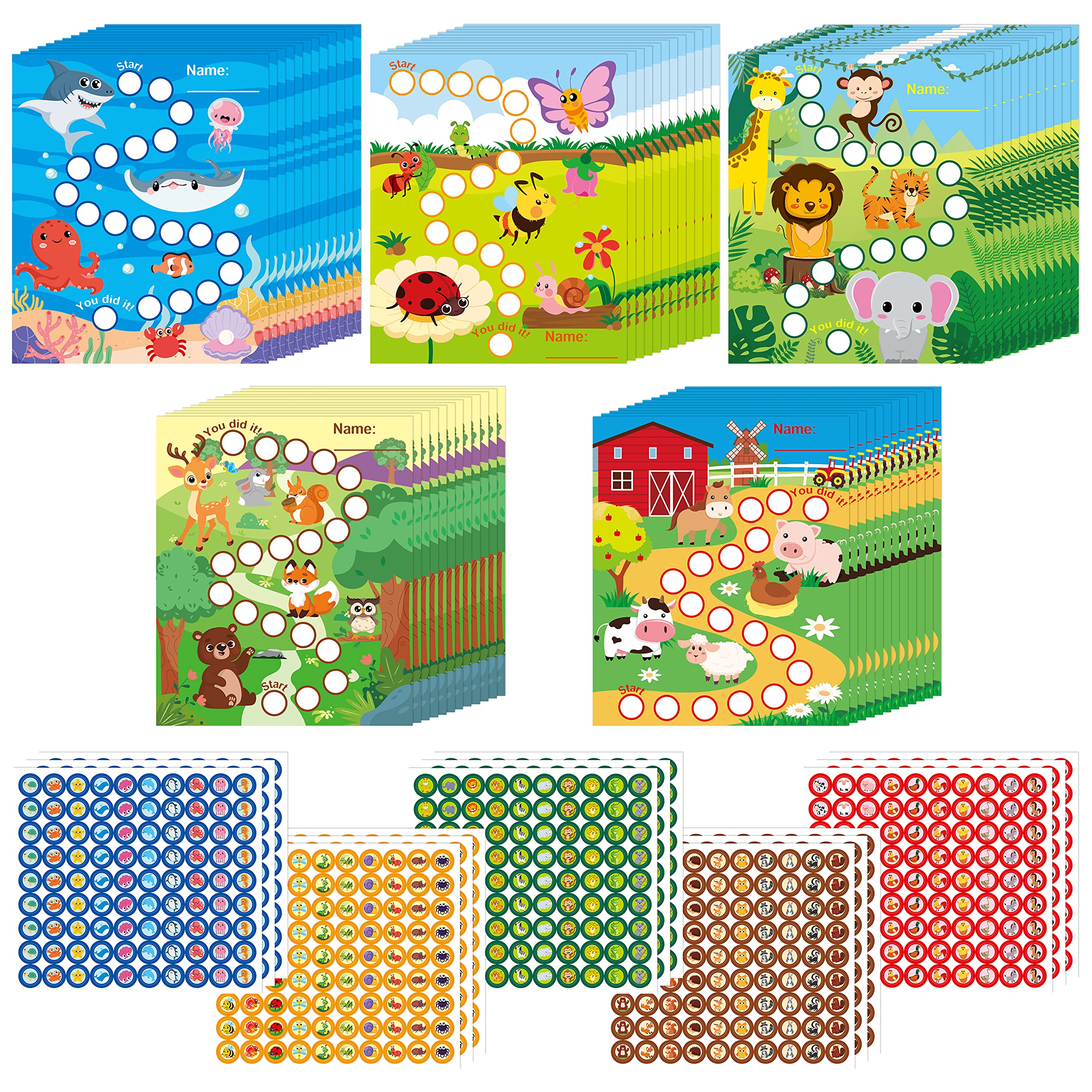Buy CUweipeng 75Pcs Mini Incentive Chart with Reward Stickers, Animal ...