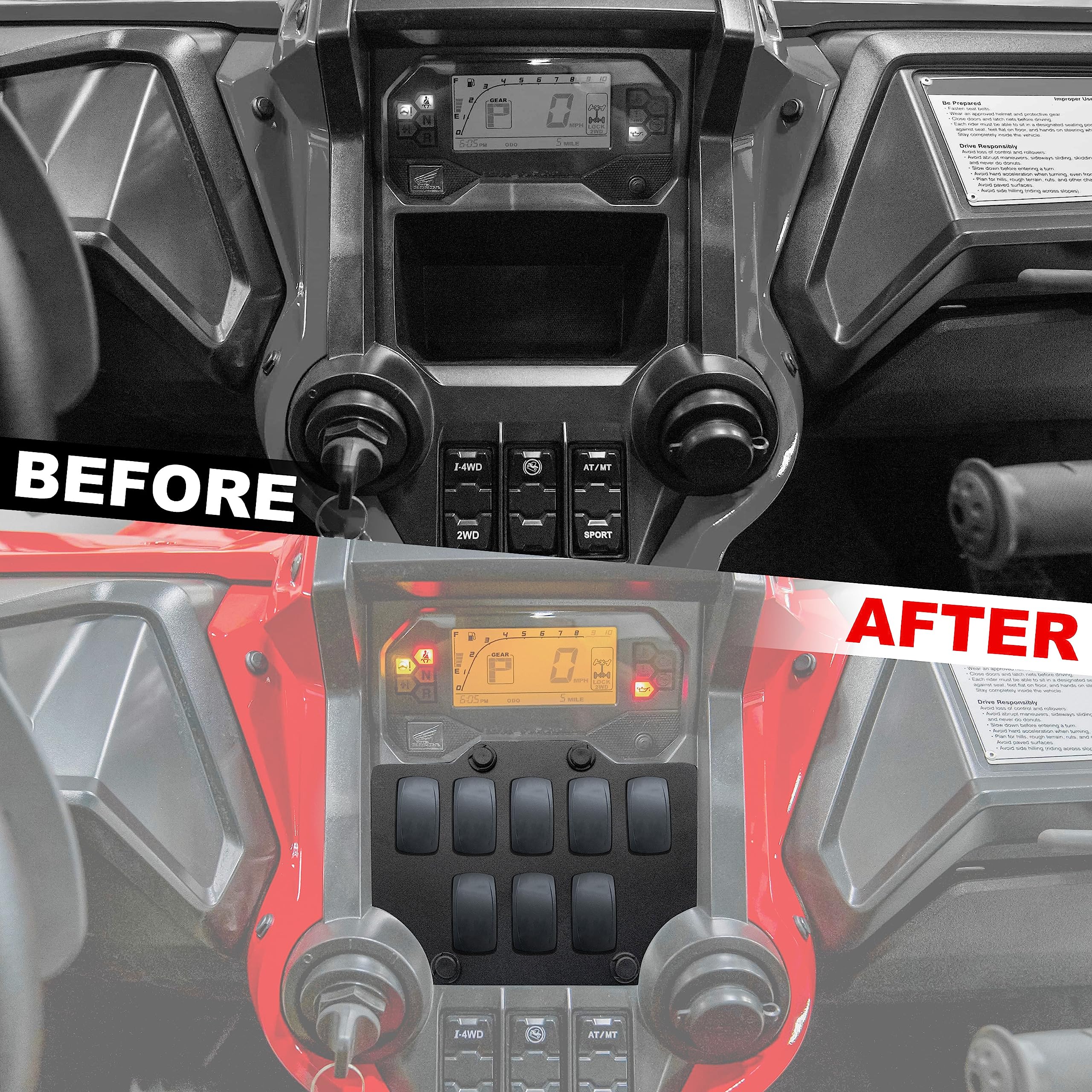 Snapklik.com : SAUTVS Center Dash Console Switch Plate Panel, Center ...