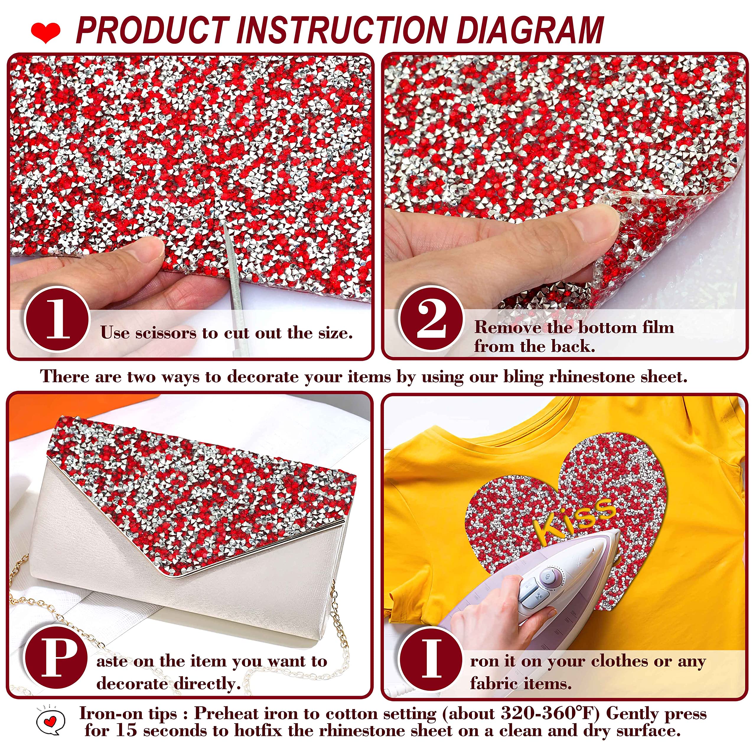 Snapklik.com : Locacrystal Bling Resin Rhinestone Sticker DIY Car Decoration Stickers Self ...