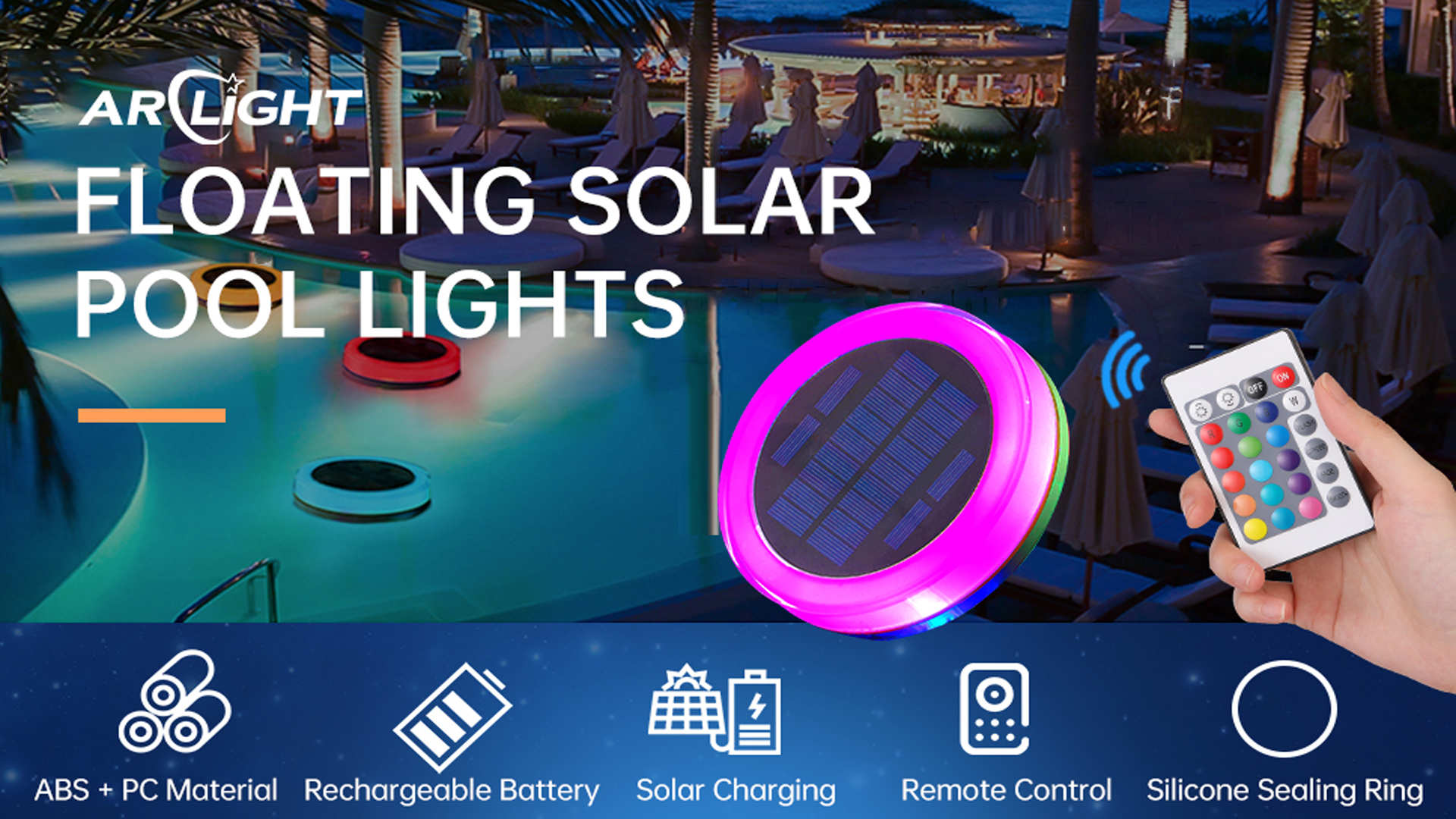 Watch Arclight Floating Pool Light Solar Powered on Amazon Live