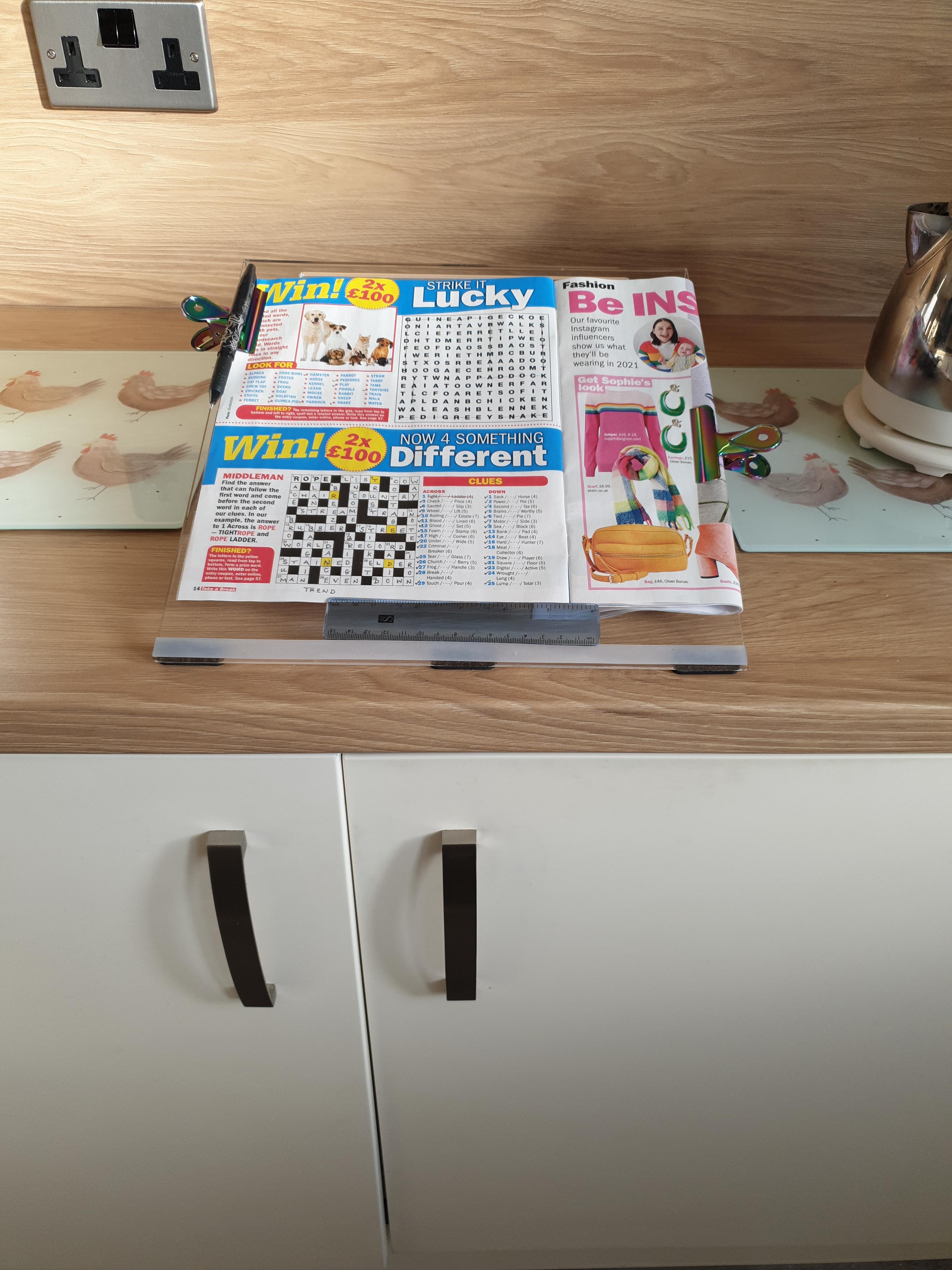 Premium Clear Acrylic Ergonomic Writing Slope, Anti Slip, Extra Wide ...