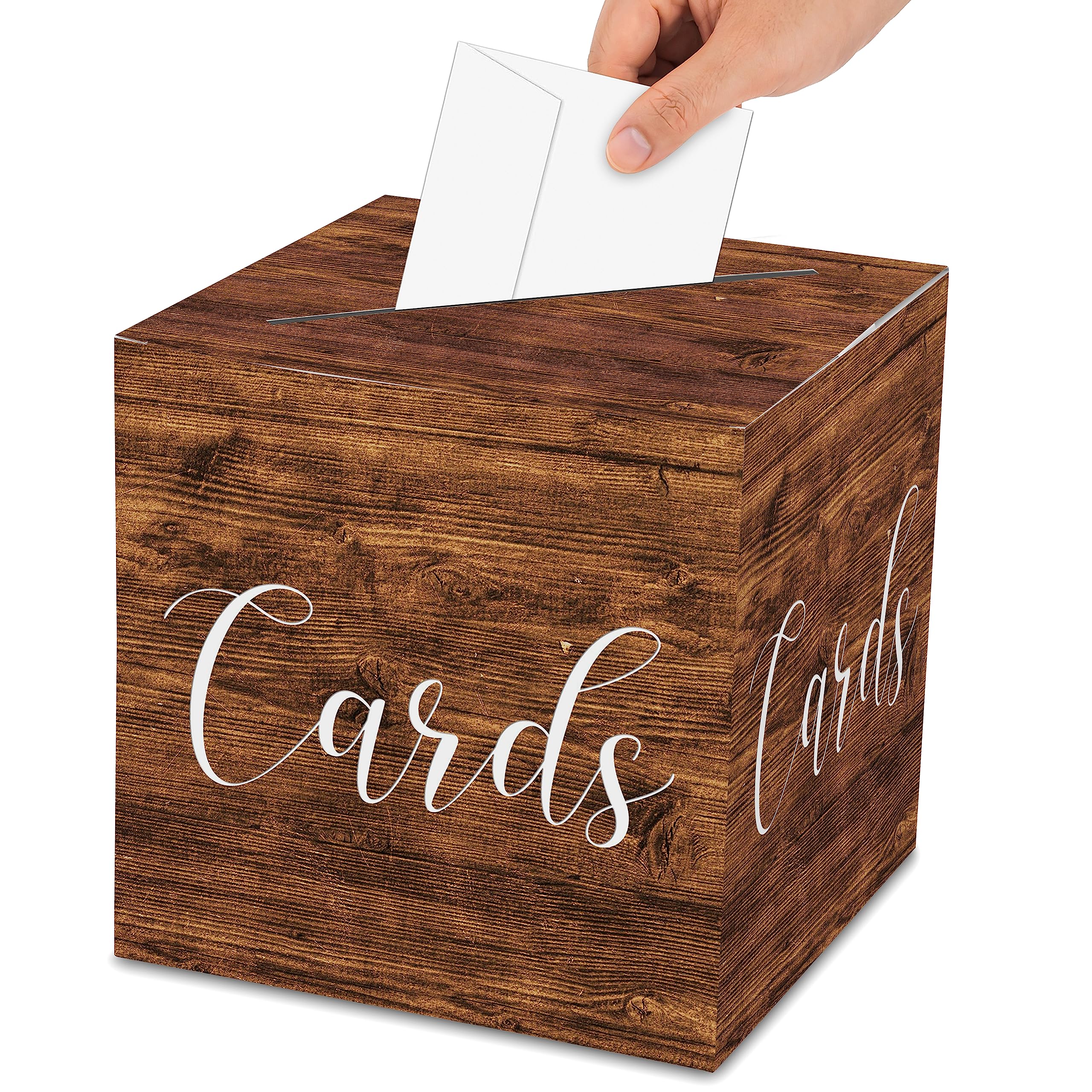 Amazon.com: AWSICE Wood Pattern Card Box – 1 Set Card Receiving Box for ...