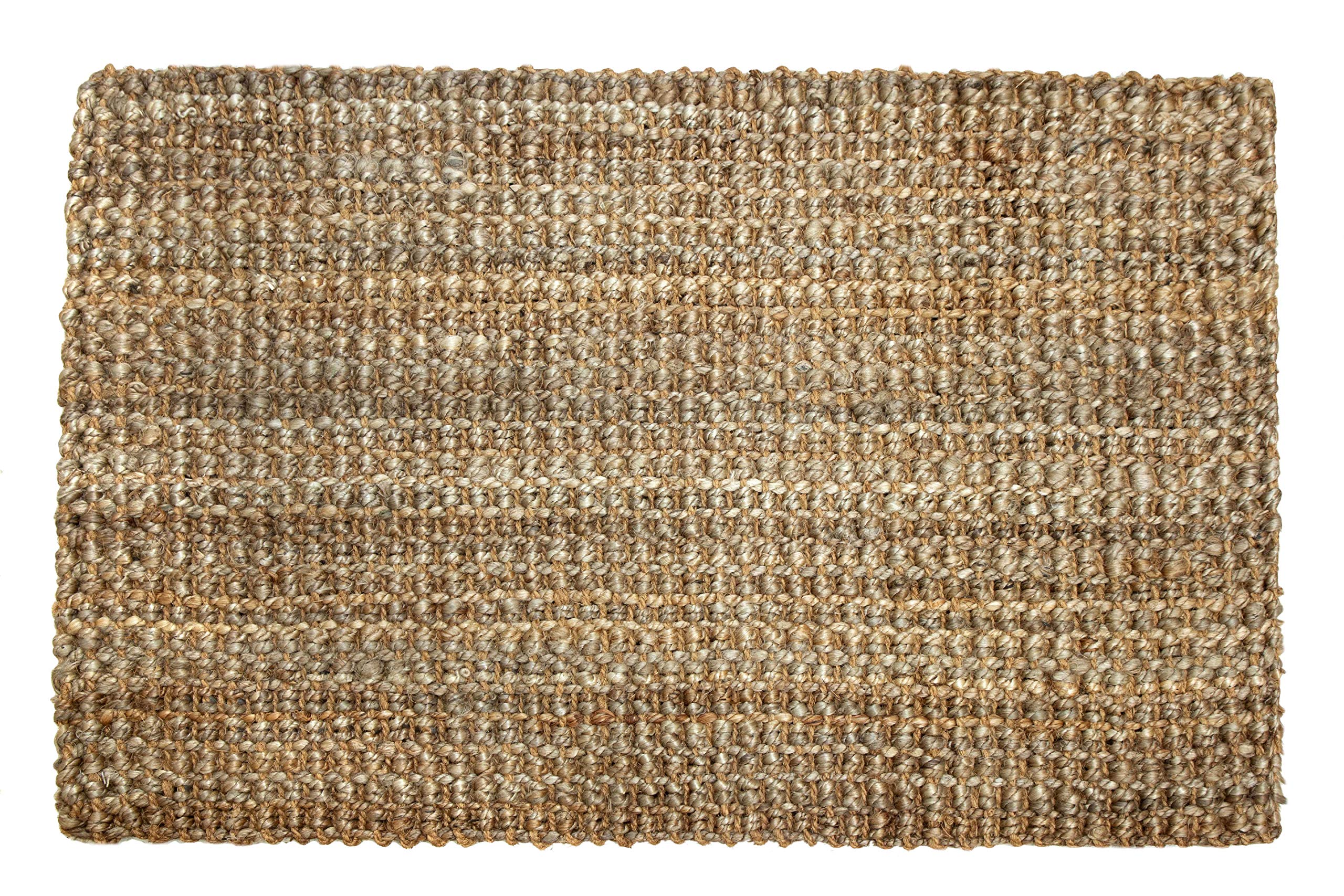 Irongate Classic Jute Solid Handwoven Reversible Ribbed Jute Area Rug ...