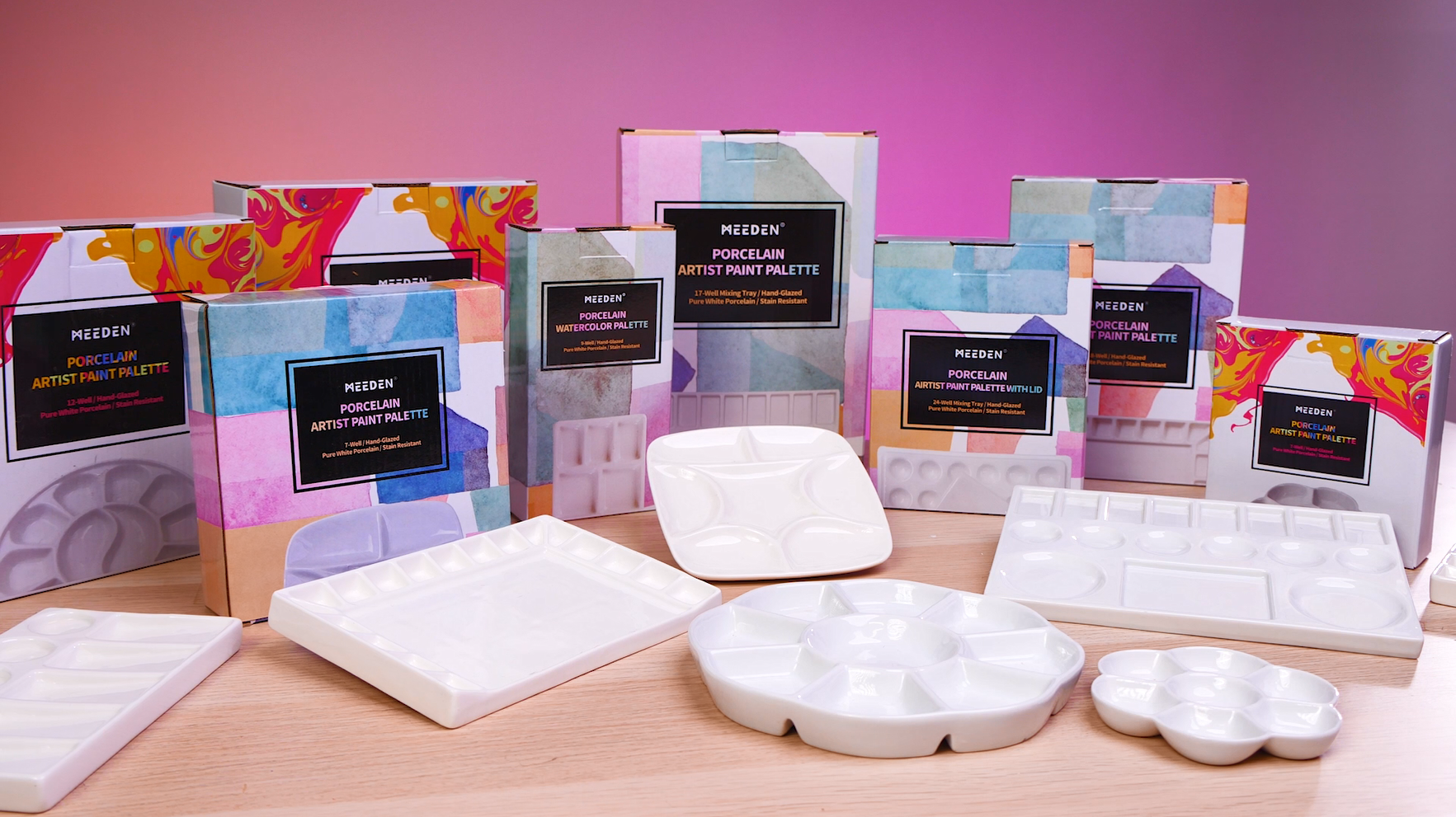 Snapklik.com : Ceramic Watercolor Palette,17-Well White Porcelain ...