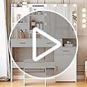 Amazon.com: ANWBROAD Makeup Vanity Desk White Vanity Table Set with ...