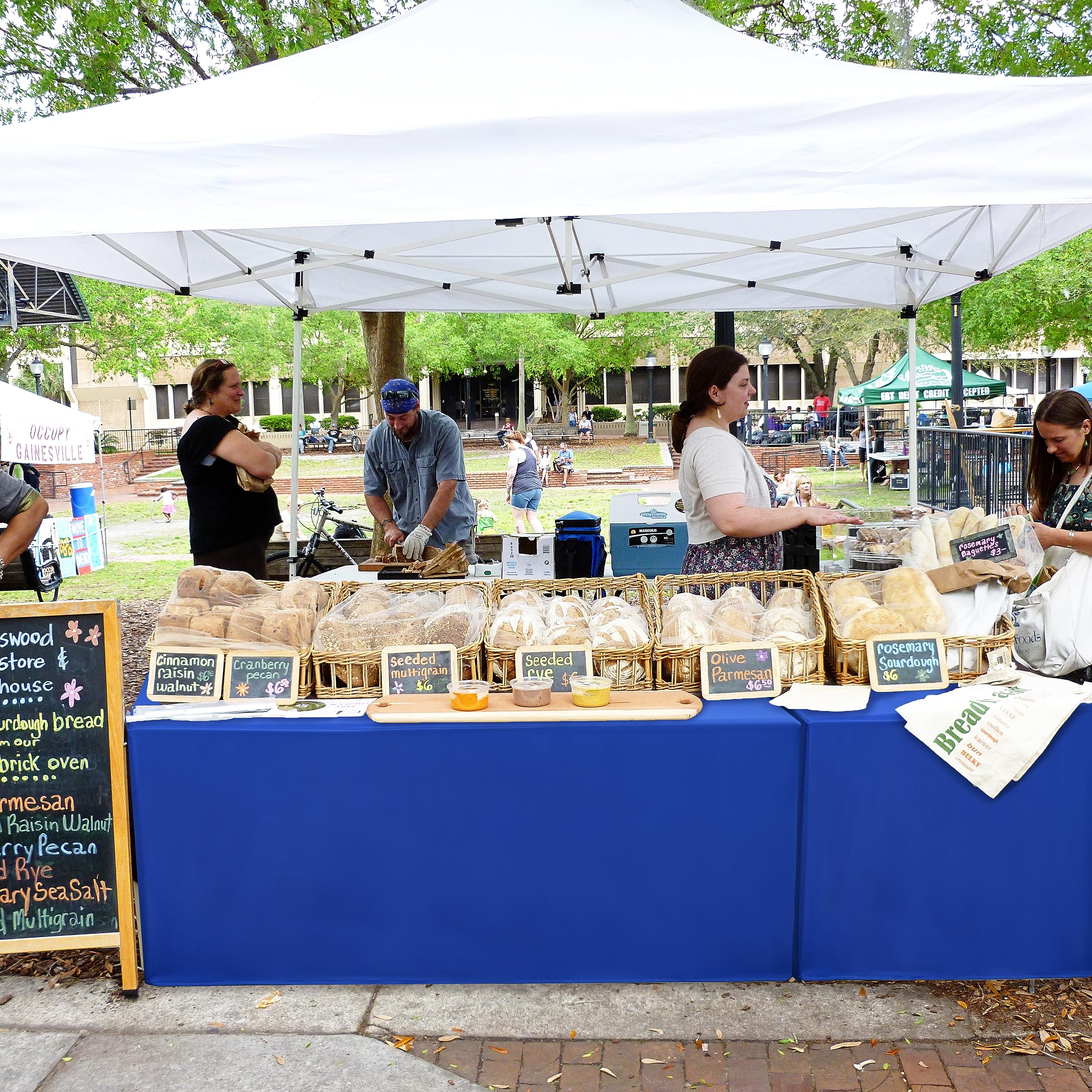 Nasitos 2 Pack Royal Blue 6ft Table Cloth Fitted-Open Back Folding ...