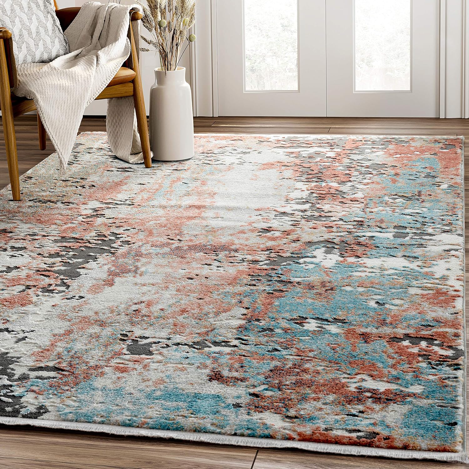Amazon.com: Abani Rugs 4' x 6' Contemporary Distressed Area Rug ...