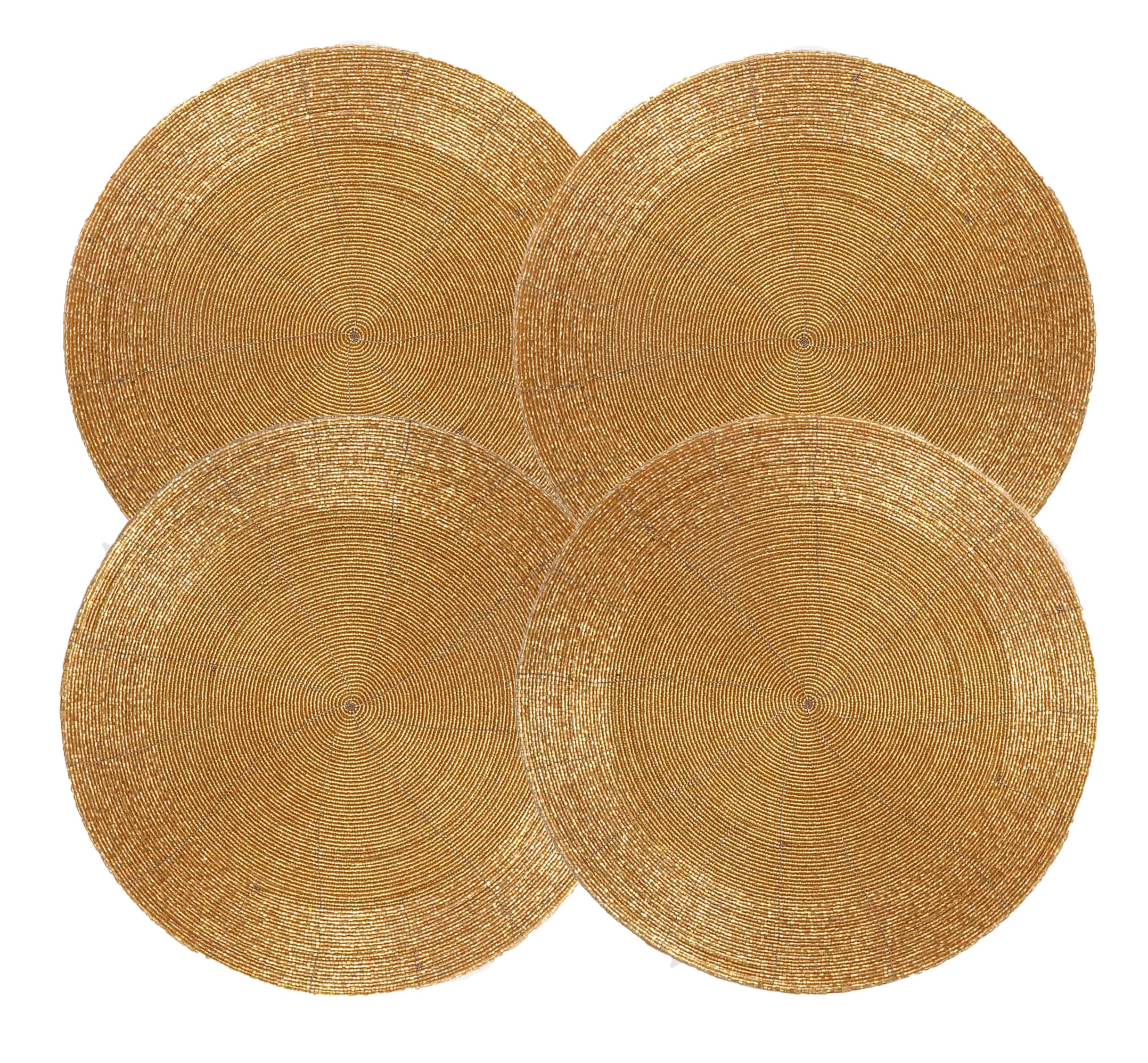 Amazon.com: RIANGI Beaded Placemats, Gold Place Mats Measure 13 Inches ...
