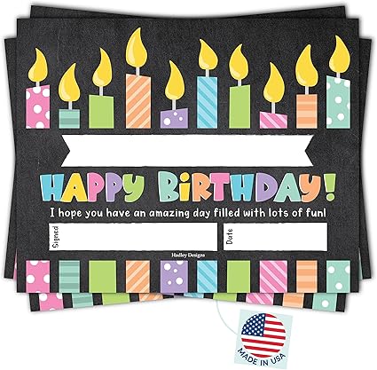 Amazon.com : Happy Birthday Certificates for Students - 25 Student ...