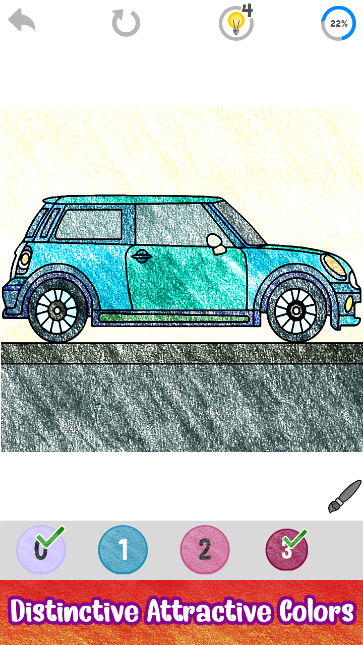 Super Cars Color by Number - Glitter, Crayon Pages Coloring Game:Amazon ...