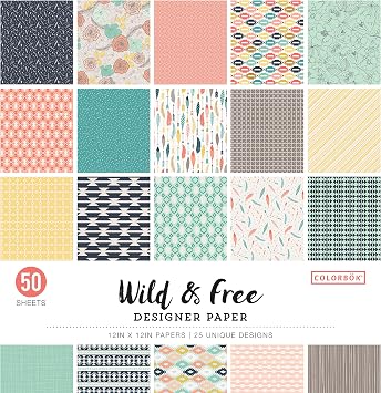 Amazon.com: Colorbok Patterned Cardstock Paper 12x12, 50 Sheets of ...