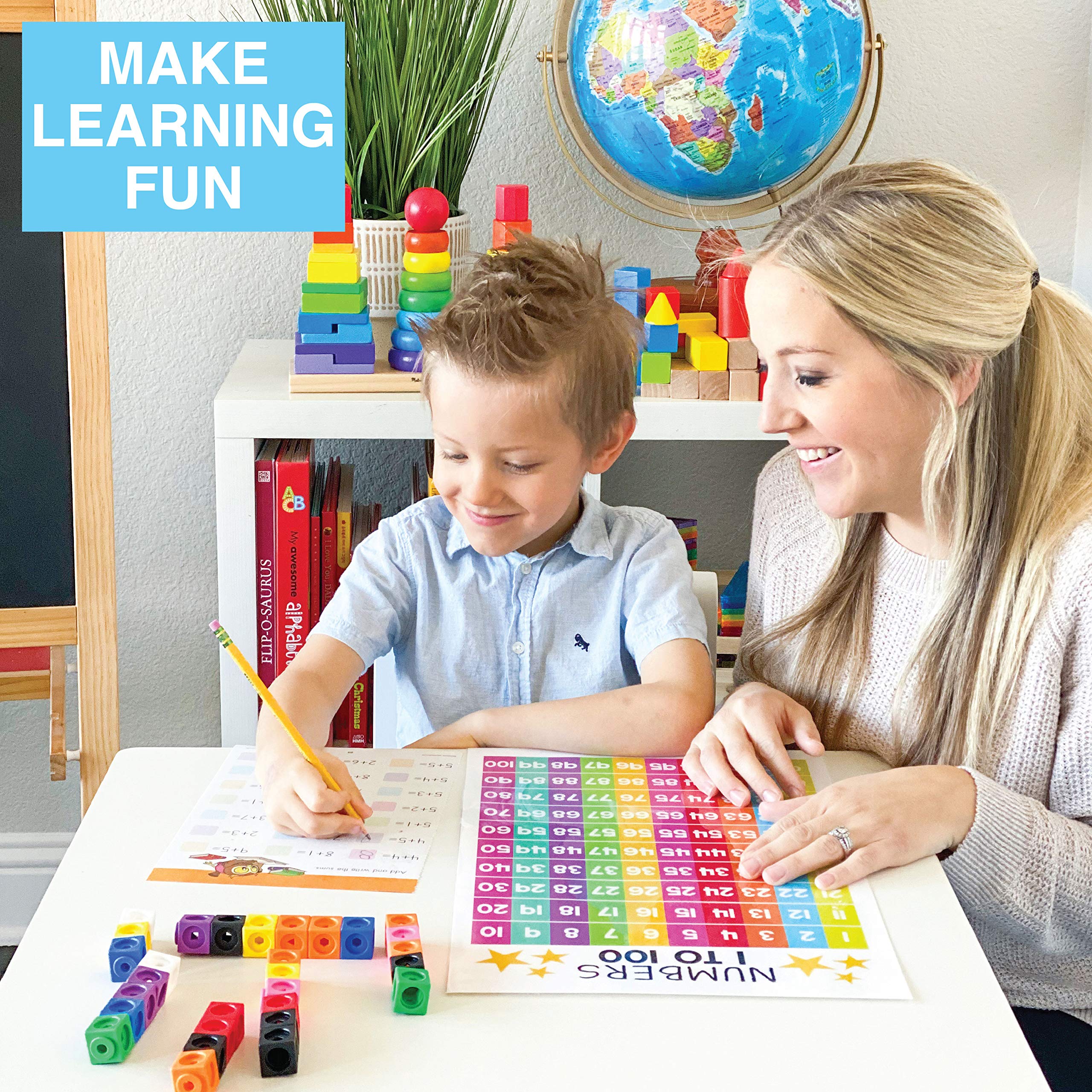 Buy 4 Alphabet, Count 1-100 Numbers, Colors, 2D 3D Shapes, ABC Posters ...