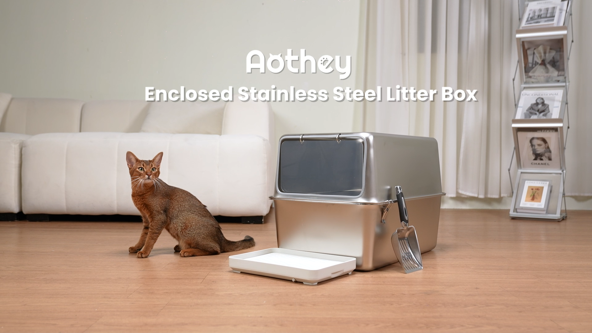 Enclosed Litter Box XXL Stainless Steel Litter Box With Lid - Enclosed ...