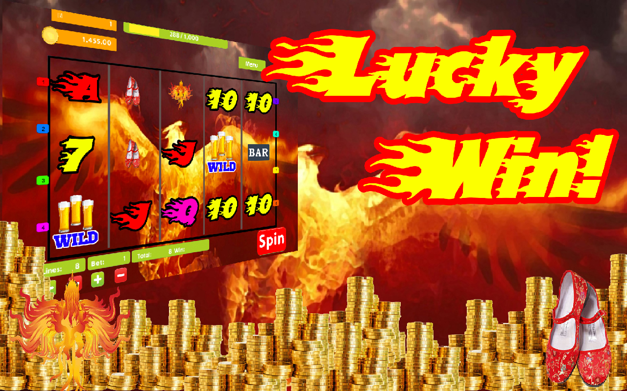 Fire Phoenix Red Flaming Charmer Lucky Casino Slot Machine Poker ...